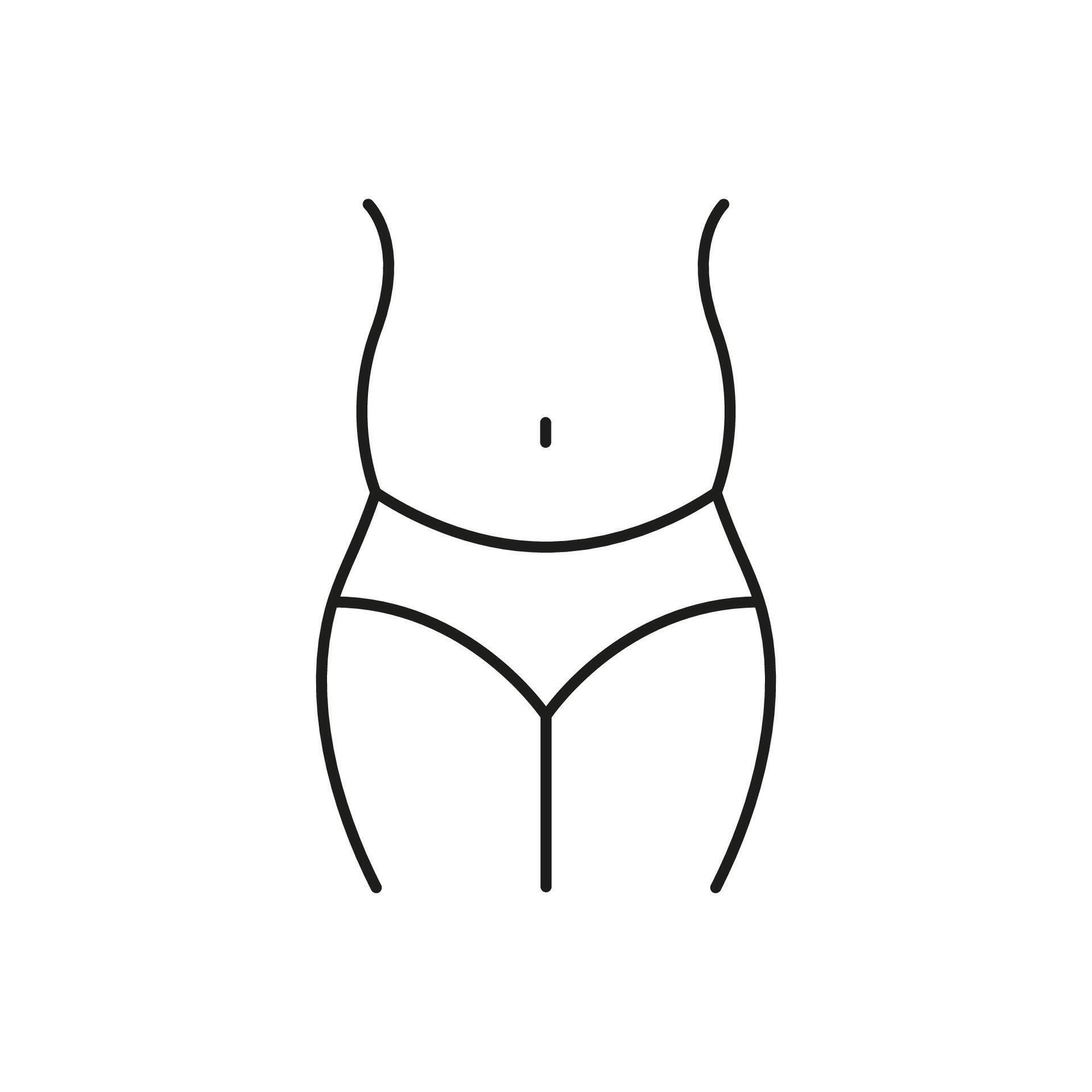 Overweight Woman Line Icon Female Body Shape Outline Symbol Physical Appearance Body