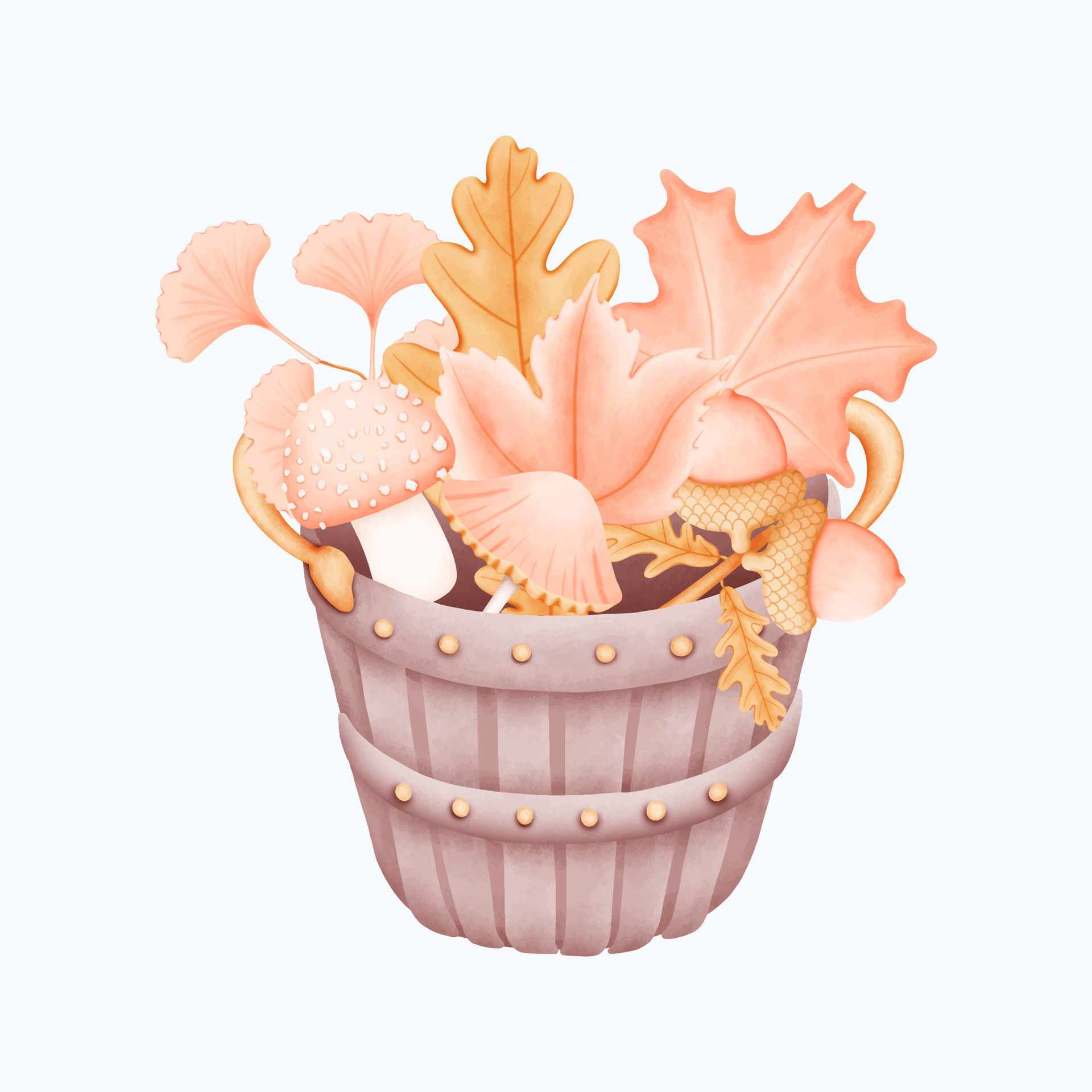 Cute Watercolor Fall Clipart - Download Cozy Autumn Illustration ...