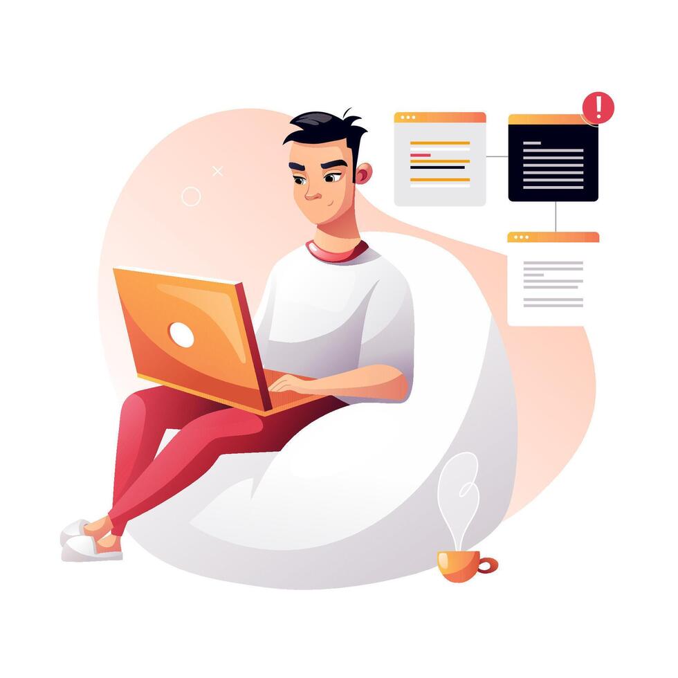 Programmer Concentrated At Working Project Developing Programming And Coding Technologies