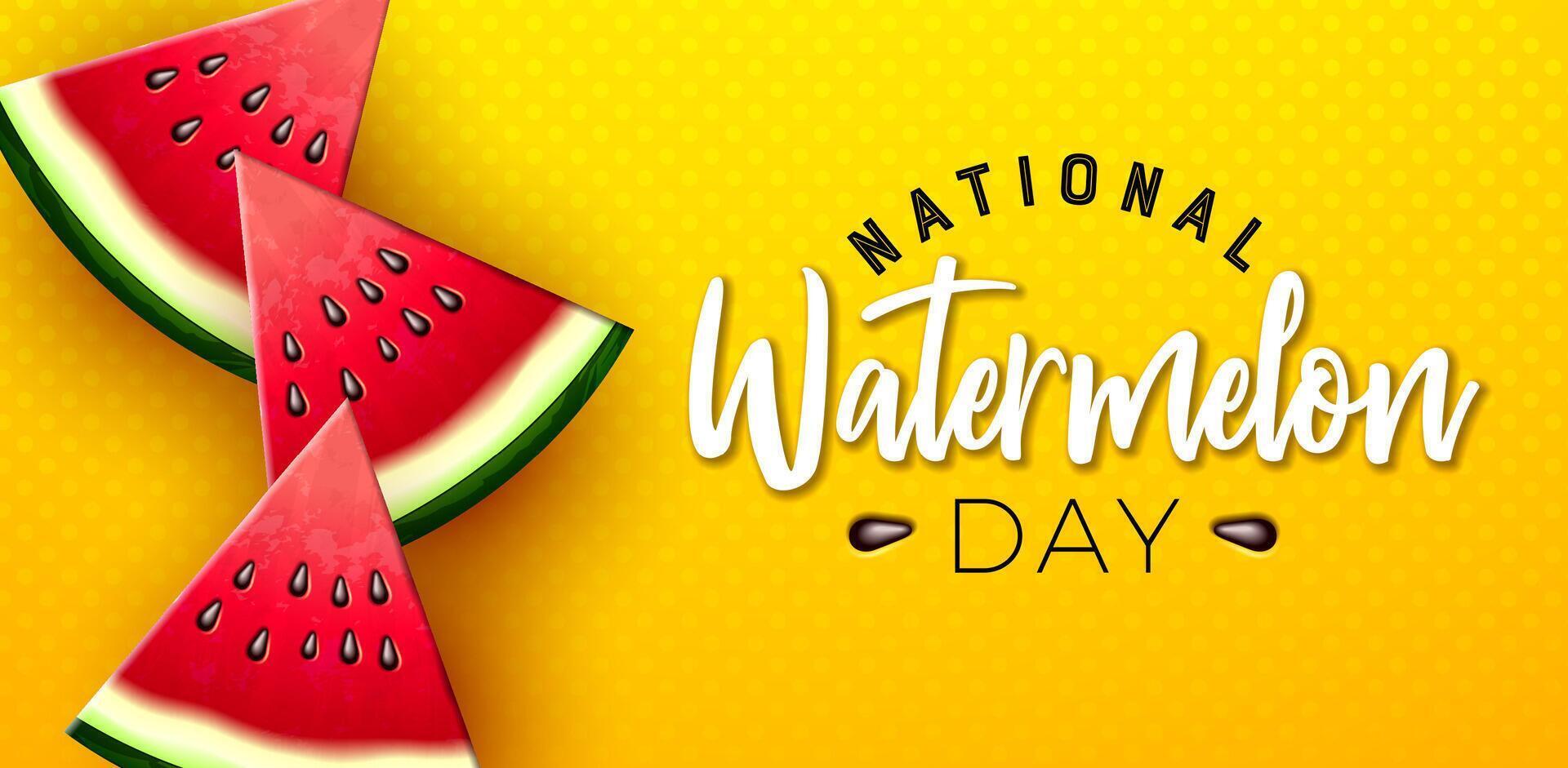 National Watermelon Day Design with Fresh Tropical Fruit Slices on ...