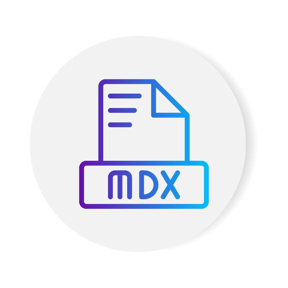 Mdx Document Format File Icon With Gradient Outlines 48095577 Vector