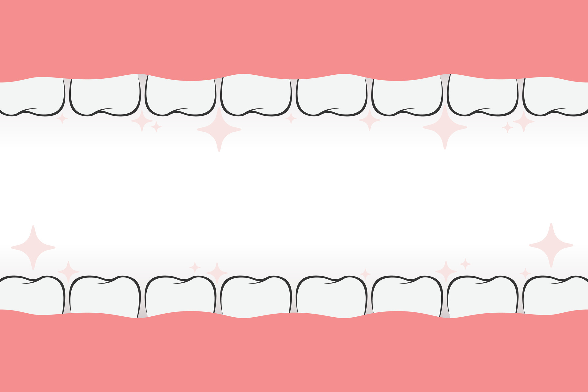 Frame of teeth banner. Tooth border medicine concept. Teeth oral dental ...