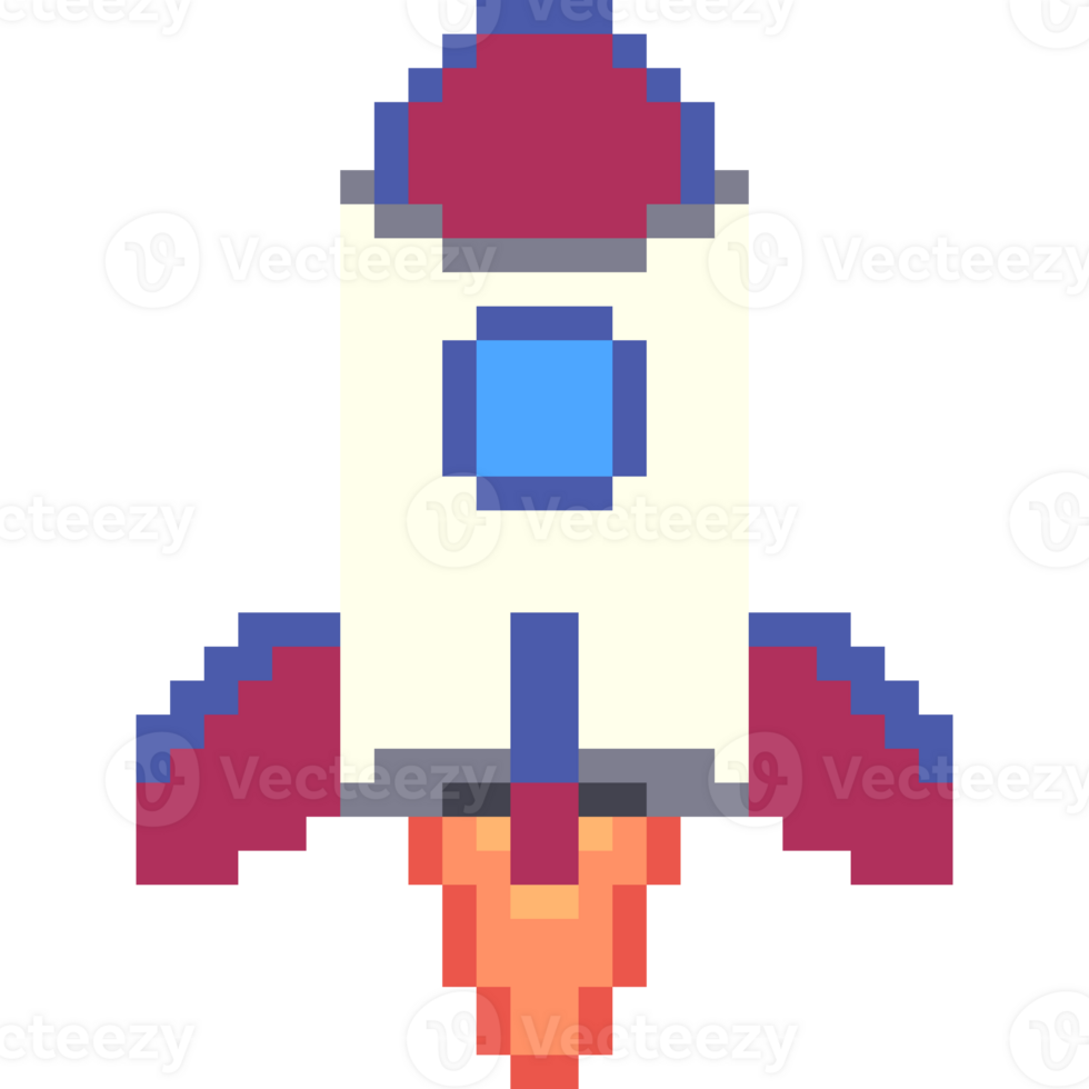 Space Rocket Pixel Art 48106039 PNG