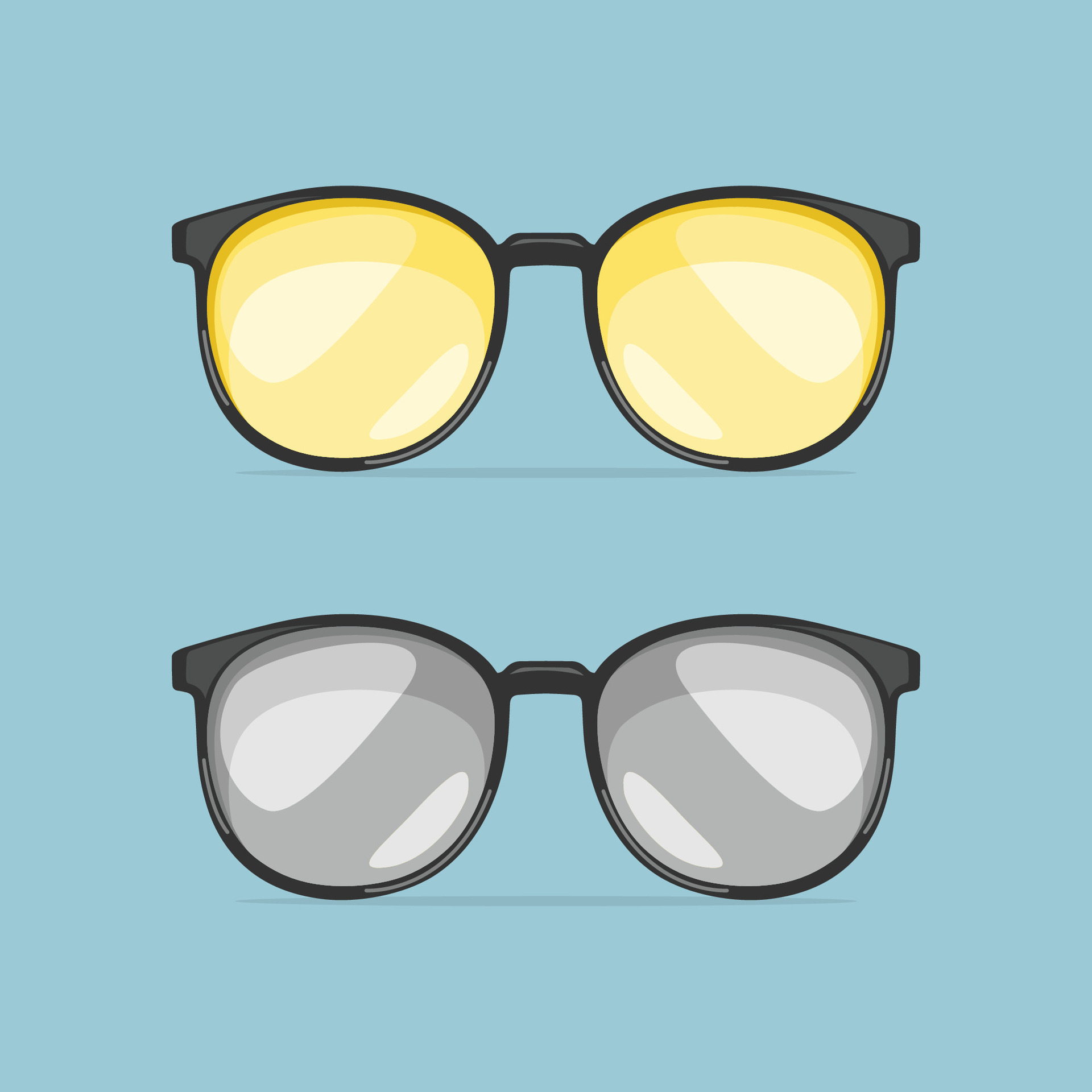 Flat Sun Glasses Model With Shinny Effect 48110993 Vector Art At Vecteezy