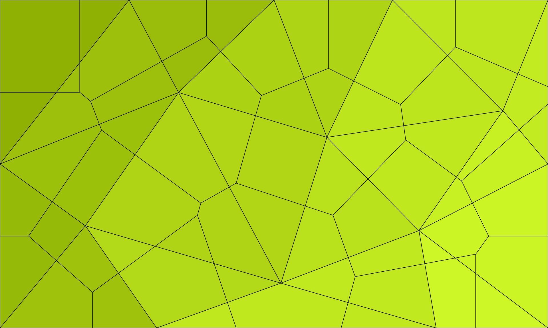 Abstract polygon triangle pattern structure line background with yellow green gradient. Mosaic ...