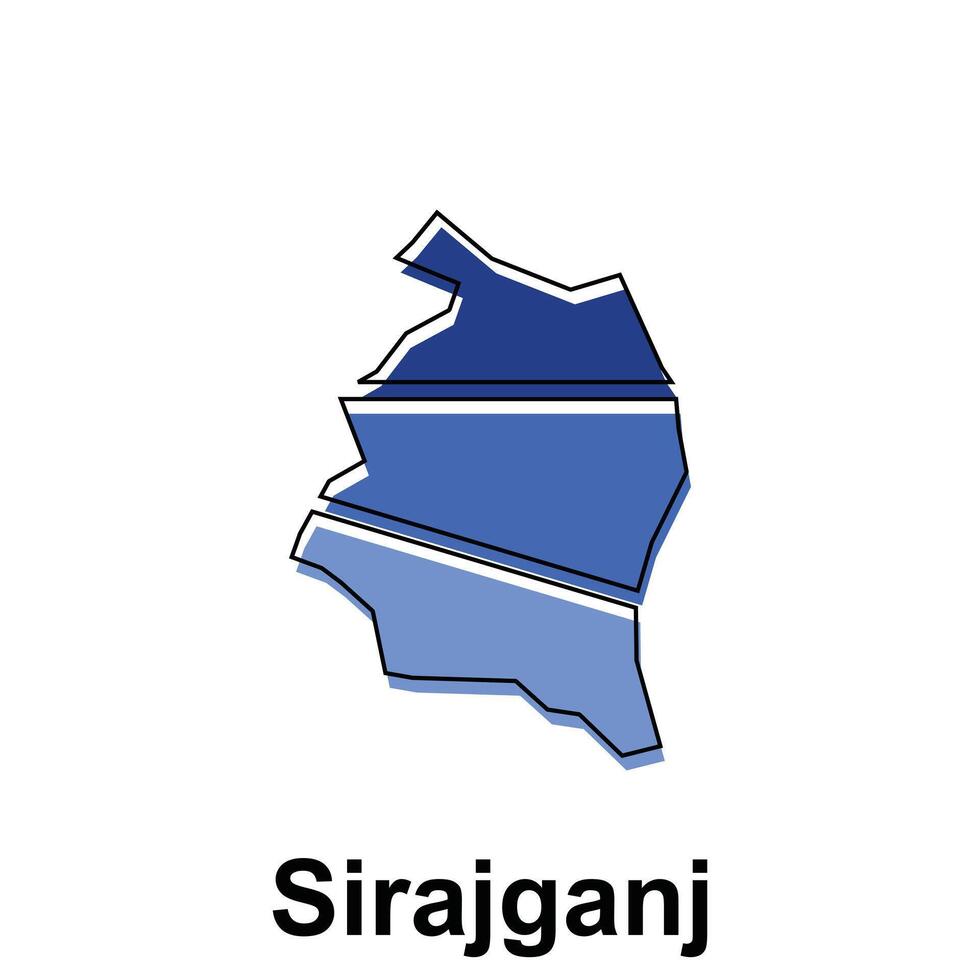 mapa de sirajganj ciudad. mapa de el Bangladesh país. ilustración diseño modelo 48113094 Vector ...