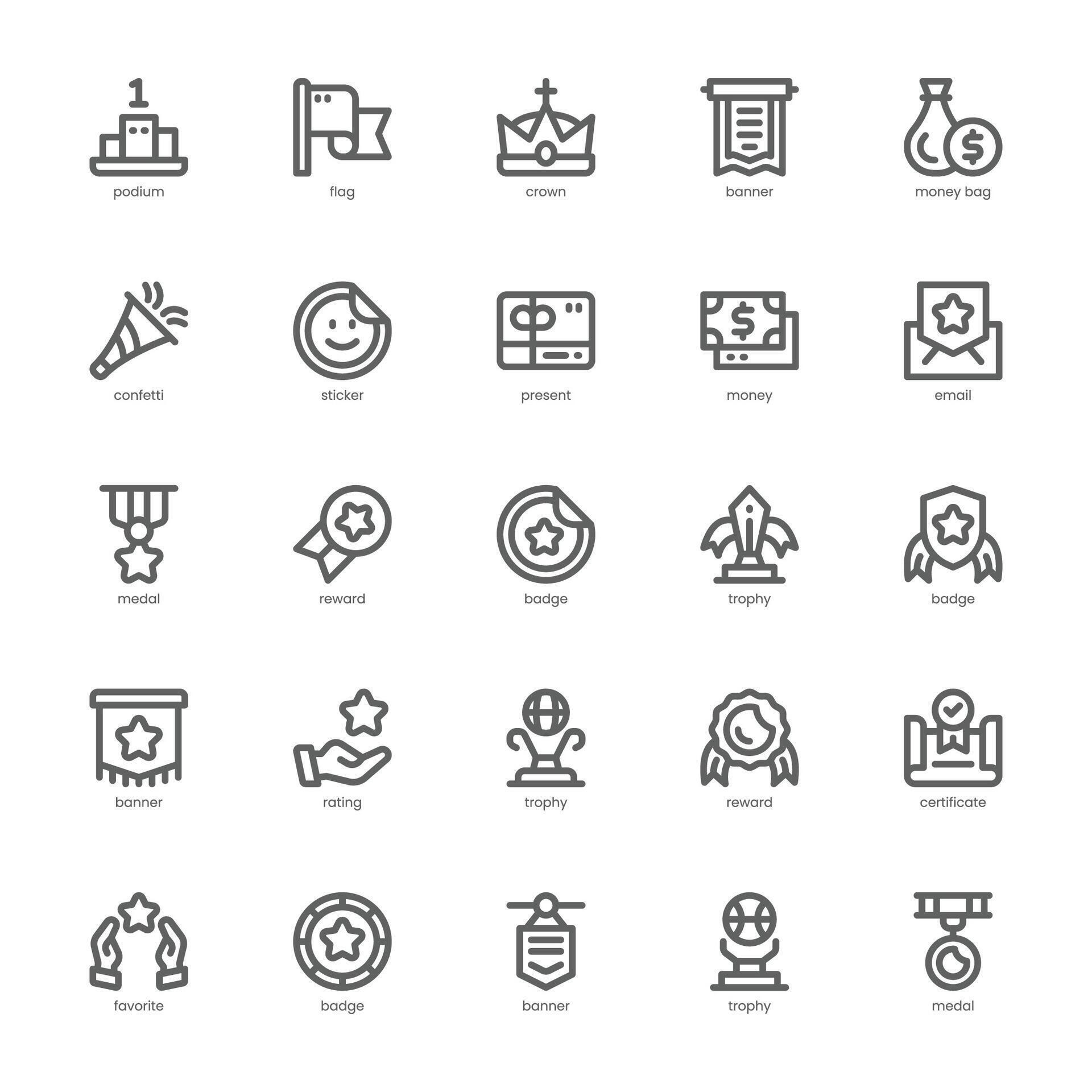 Reward and Badge icon pack for your website, mobile, presentation, and ...