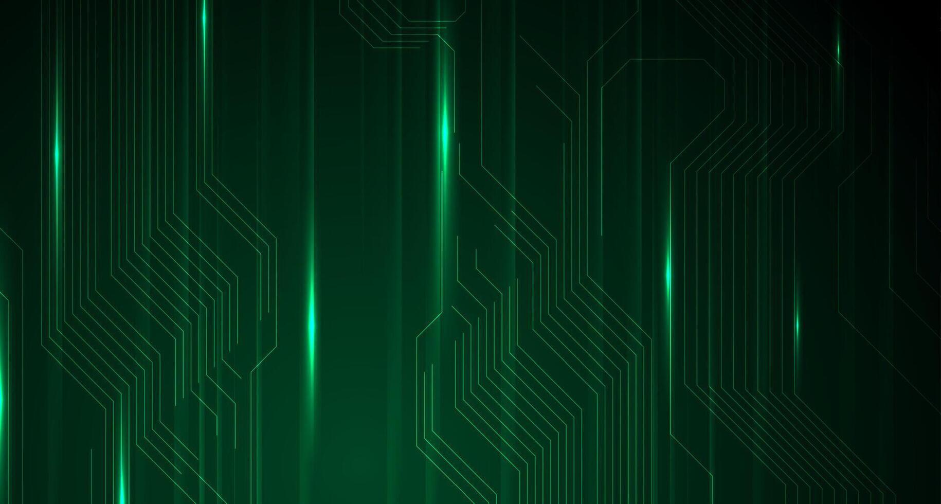 Glowing Green Neon Circuit Board Lines Tech Background 48124330 Vector Art At Vecteezy