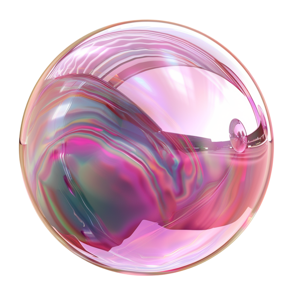 Generated Ai Arafed glass ball with a pink and blue 48124536 PNG