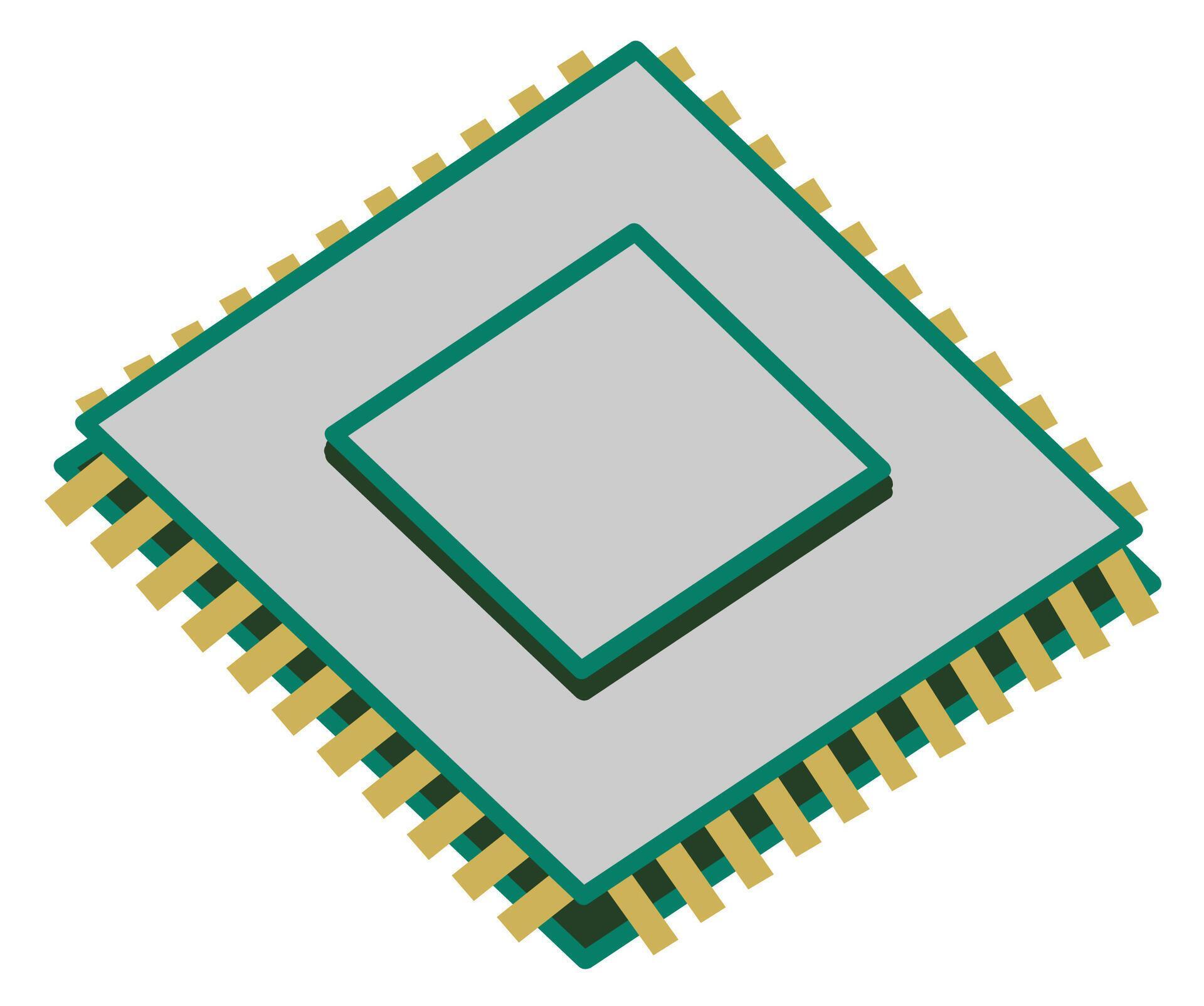 Ic Integrated Circuit Board Ai Semiconductor Industries Technology Editable Isometric
