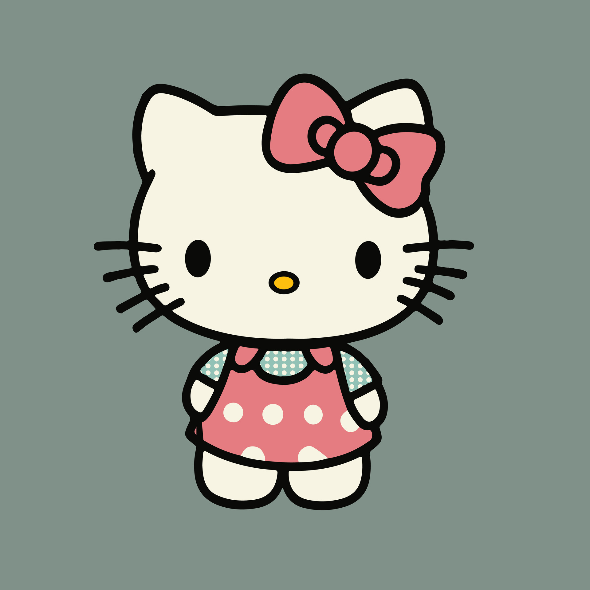 Hello Kitty Smiling Vintage T Shirt Design 48125518 Vector Art At Vecteezy