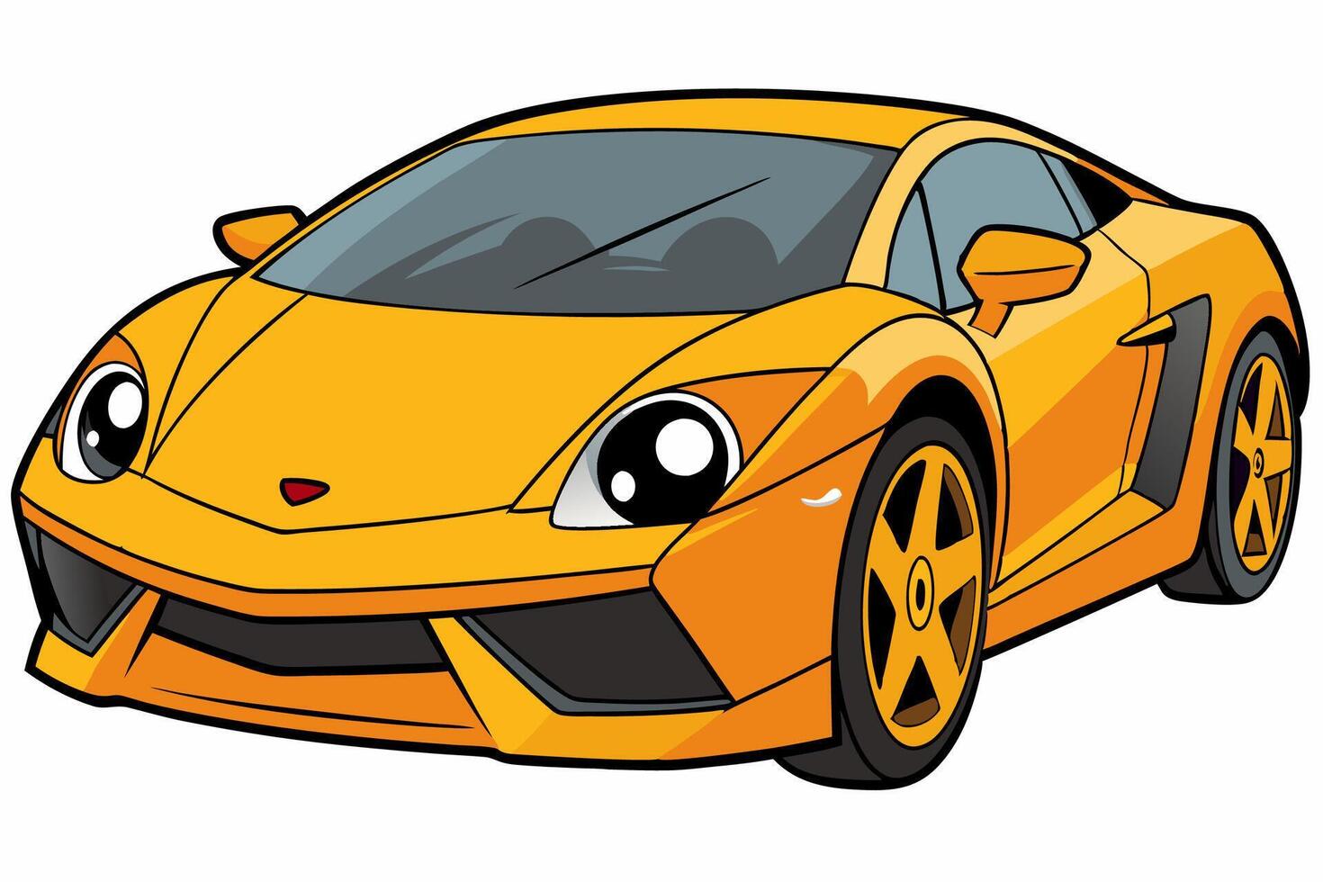 Lamborghini Aventador Car Illustration Car Cartoon, Clipart And Line Art Design, Lamborghini ...