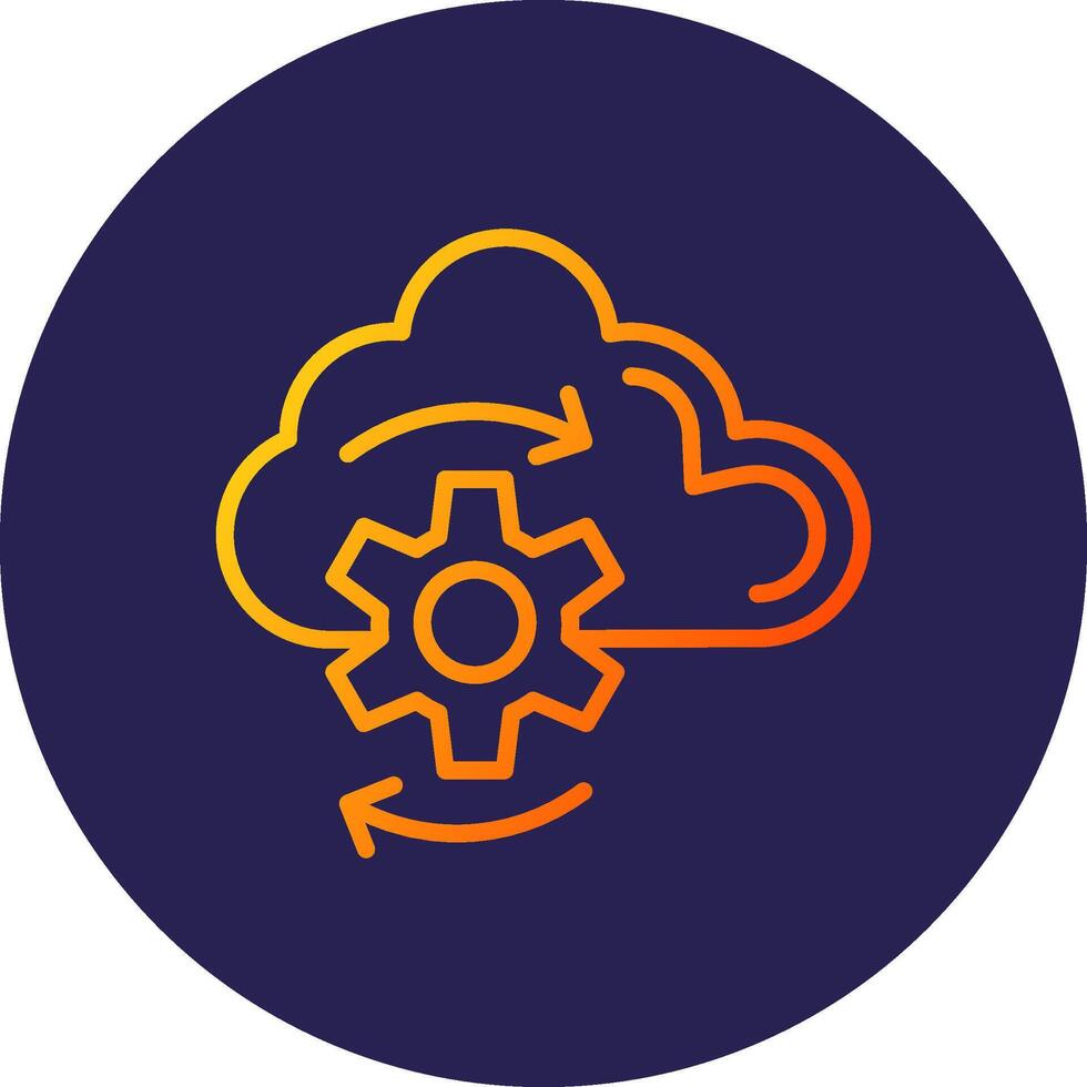 Cloud Processing Line Circle Gradient Icon Design 48175225 Vector Art ...