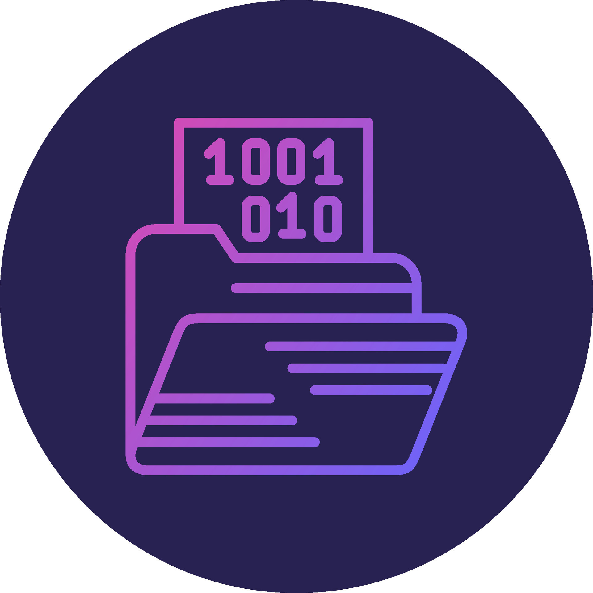 Binary Code Line Circle Gradient Icon Design 48175662 Vector Art At