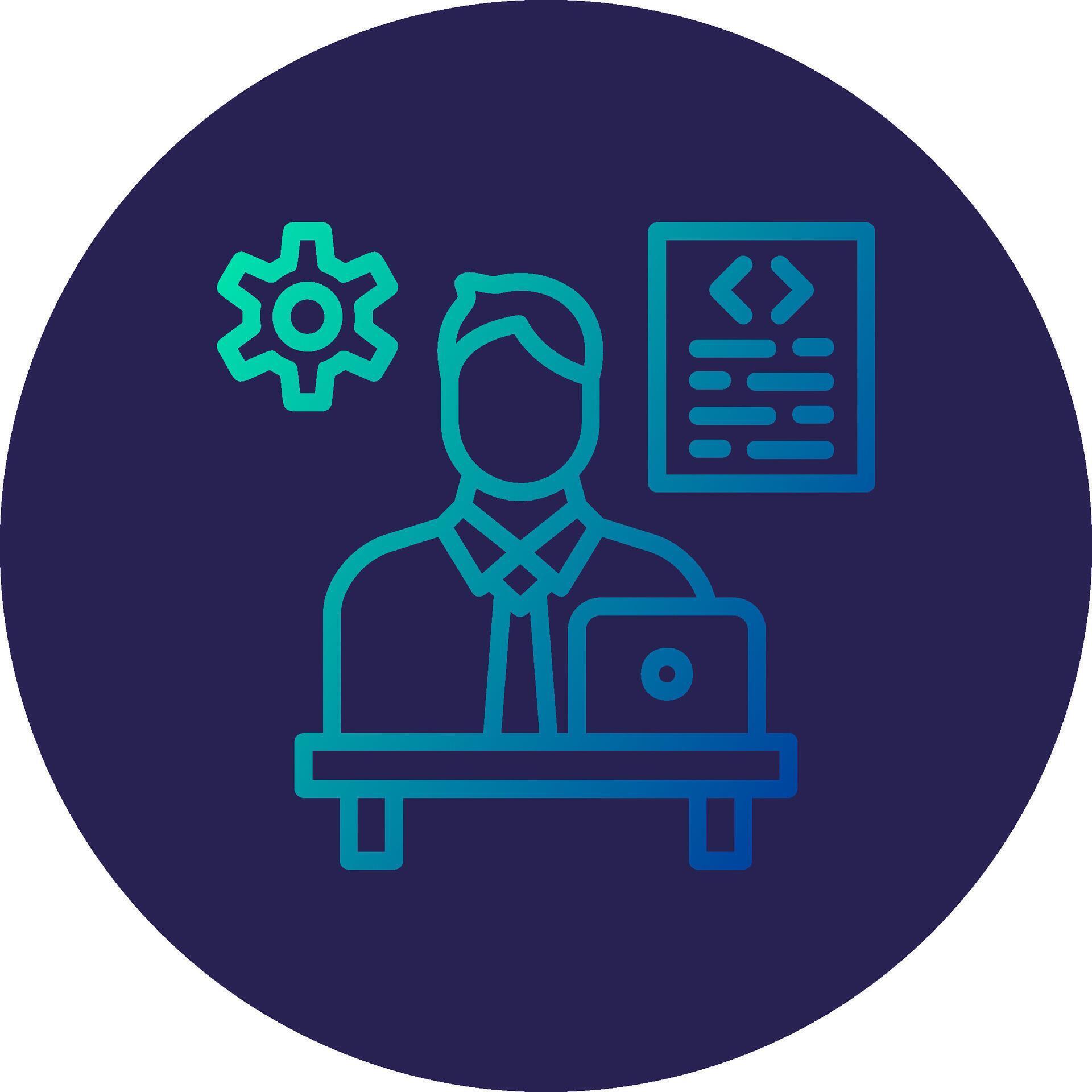 Software Developer Line Circle Gradient Icon Design 48176076 Vector Art ...