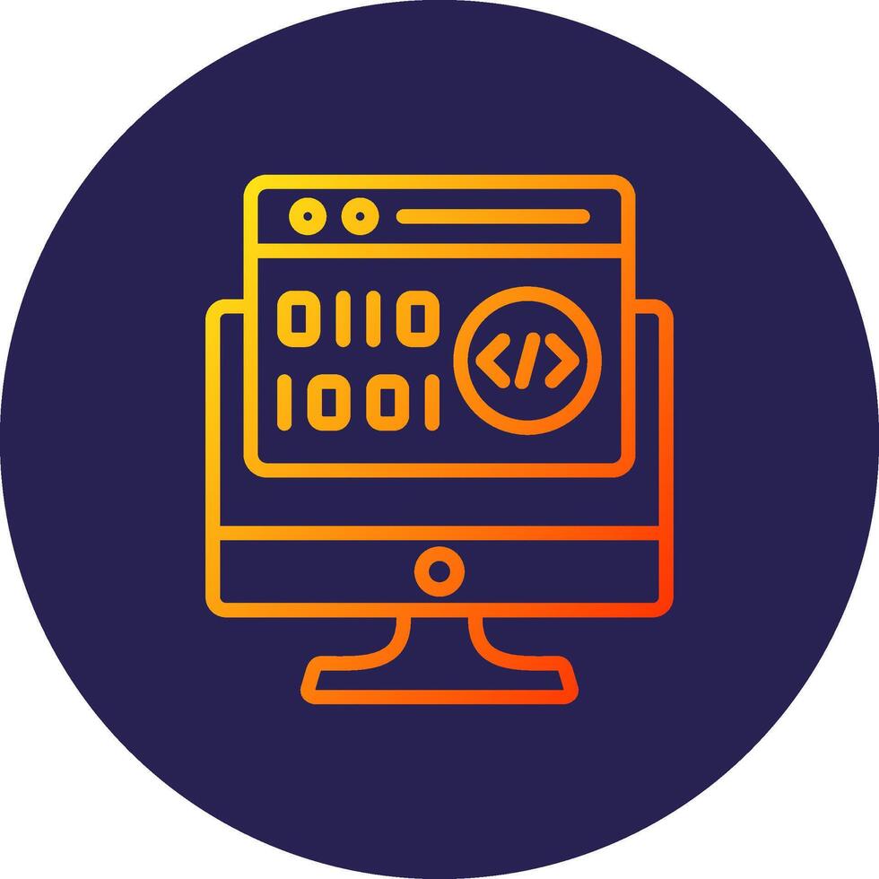 Binary Code Line Circle Gradient Icon Design 48177315 Vector Art At