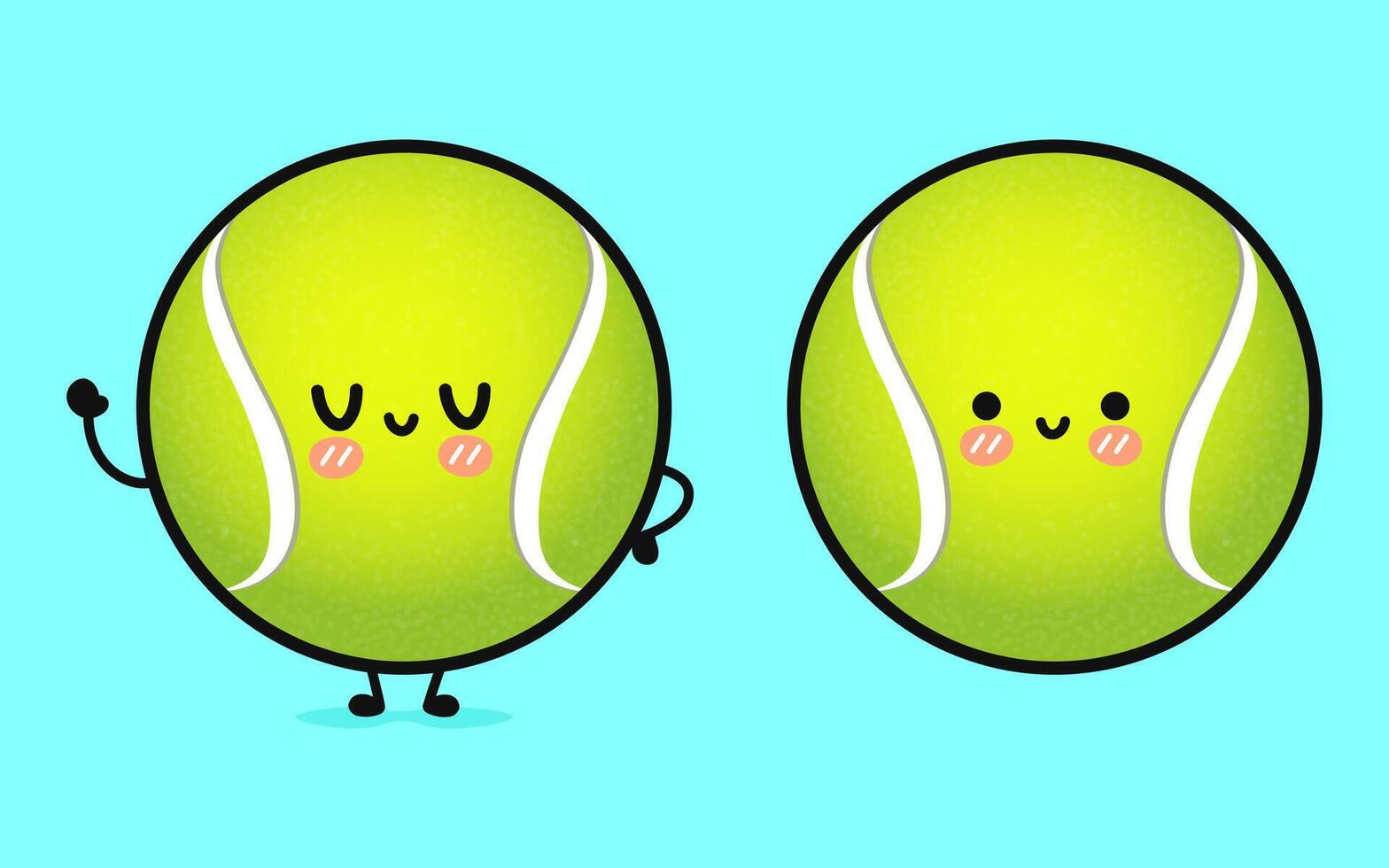 Cute Funny Tennis Ball 48184768 Vector Art At Vecteezy