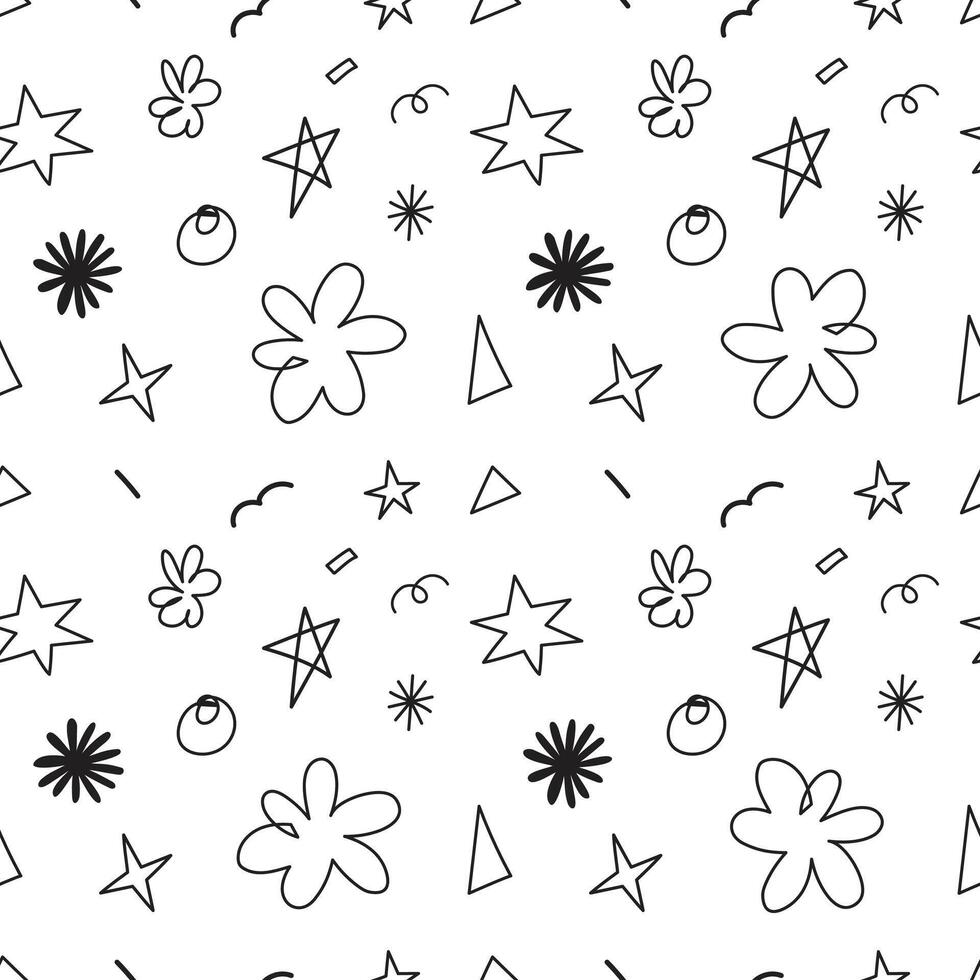Sparkle doodle hand drawn seamless pattern background for wrapping and backdrop 48185421 Vector ...