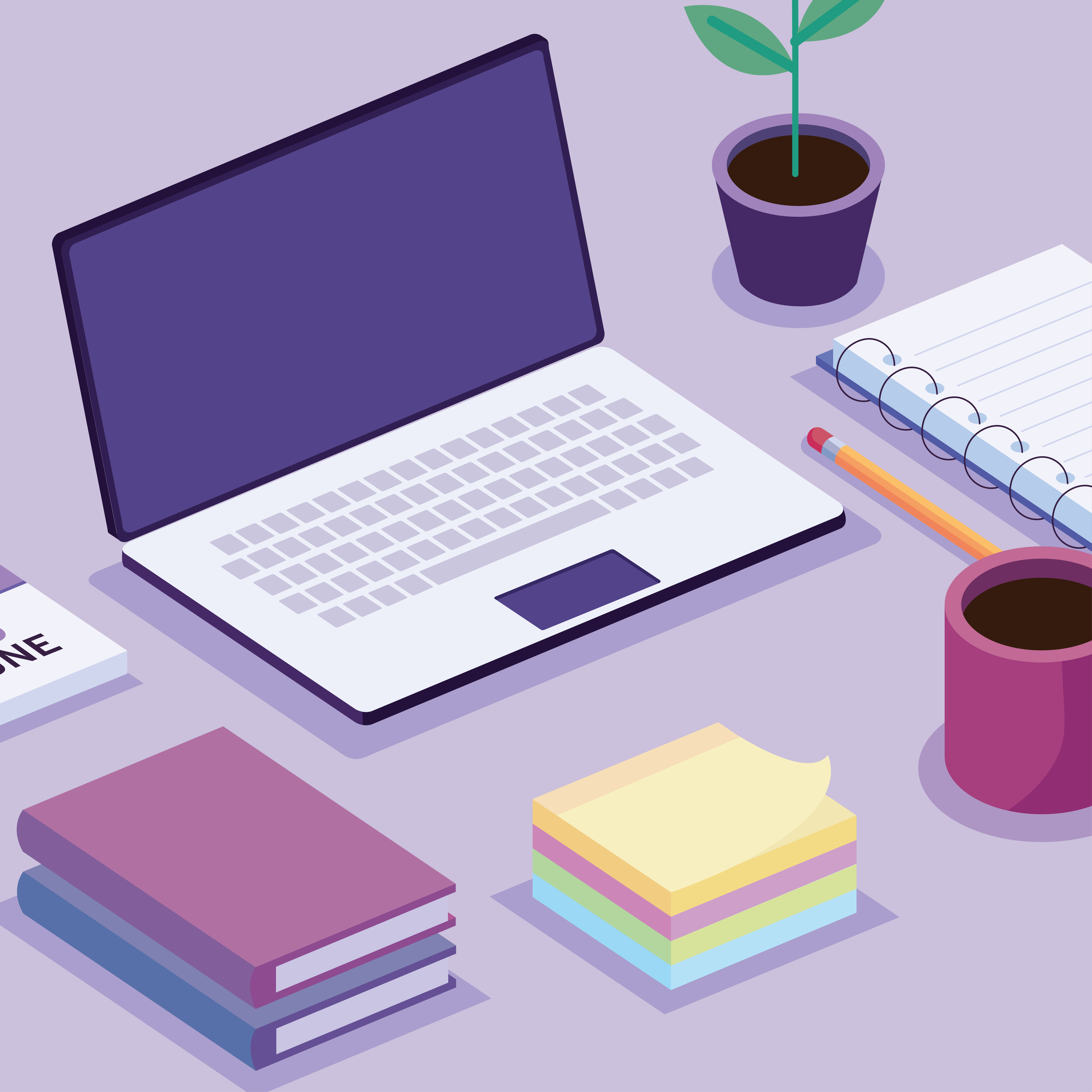 laptop and isometric workspace set icons 48185585 Vector Art at Vecteezy