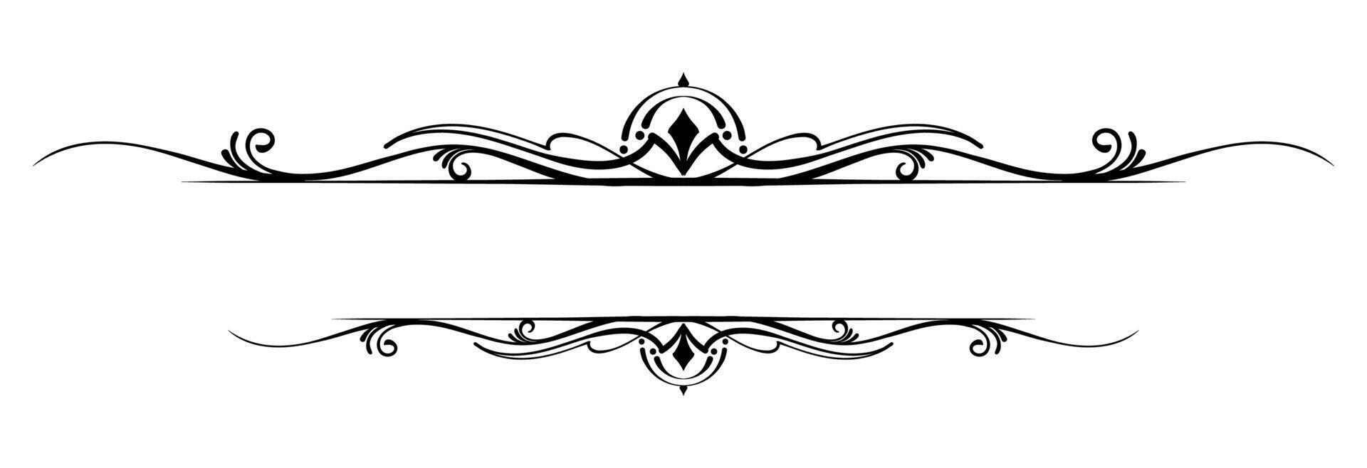Decorative Vintage Frames And Borders Set Design Decoration Pattern Style Calligraphic Design