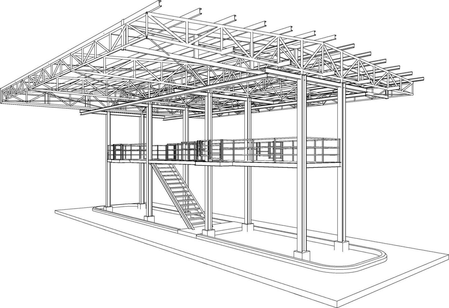 3D illustration of building structure 48191905 Vector Art at Vecteezy