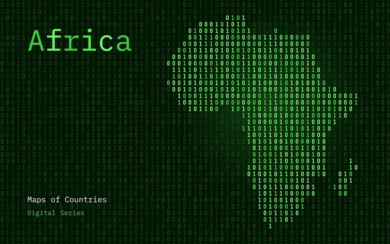 Africa Map Shown in Binary Code Pattern. Matrix numbers, zero, one. Continent Maps. Digital ...