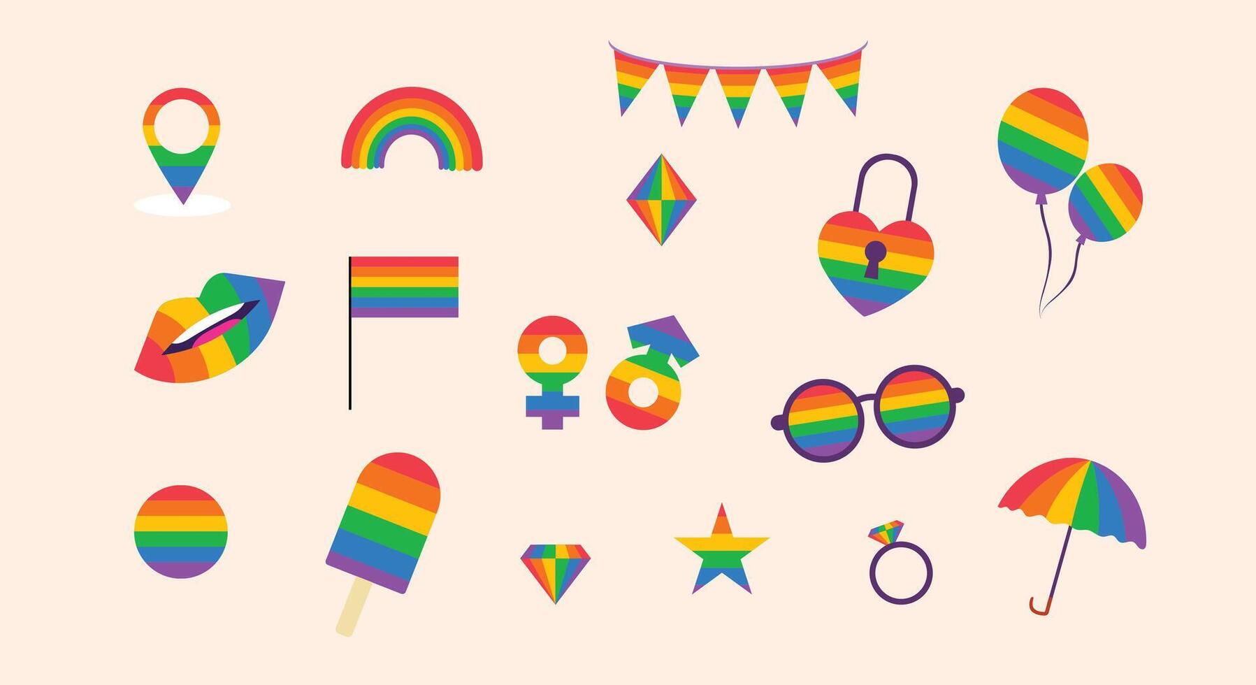 Lgbt Pride Month Elements Collection 48201541 Vector Art At Vecteezy