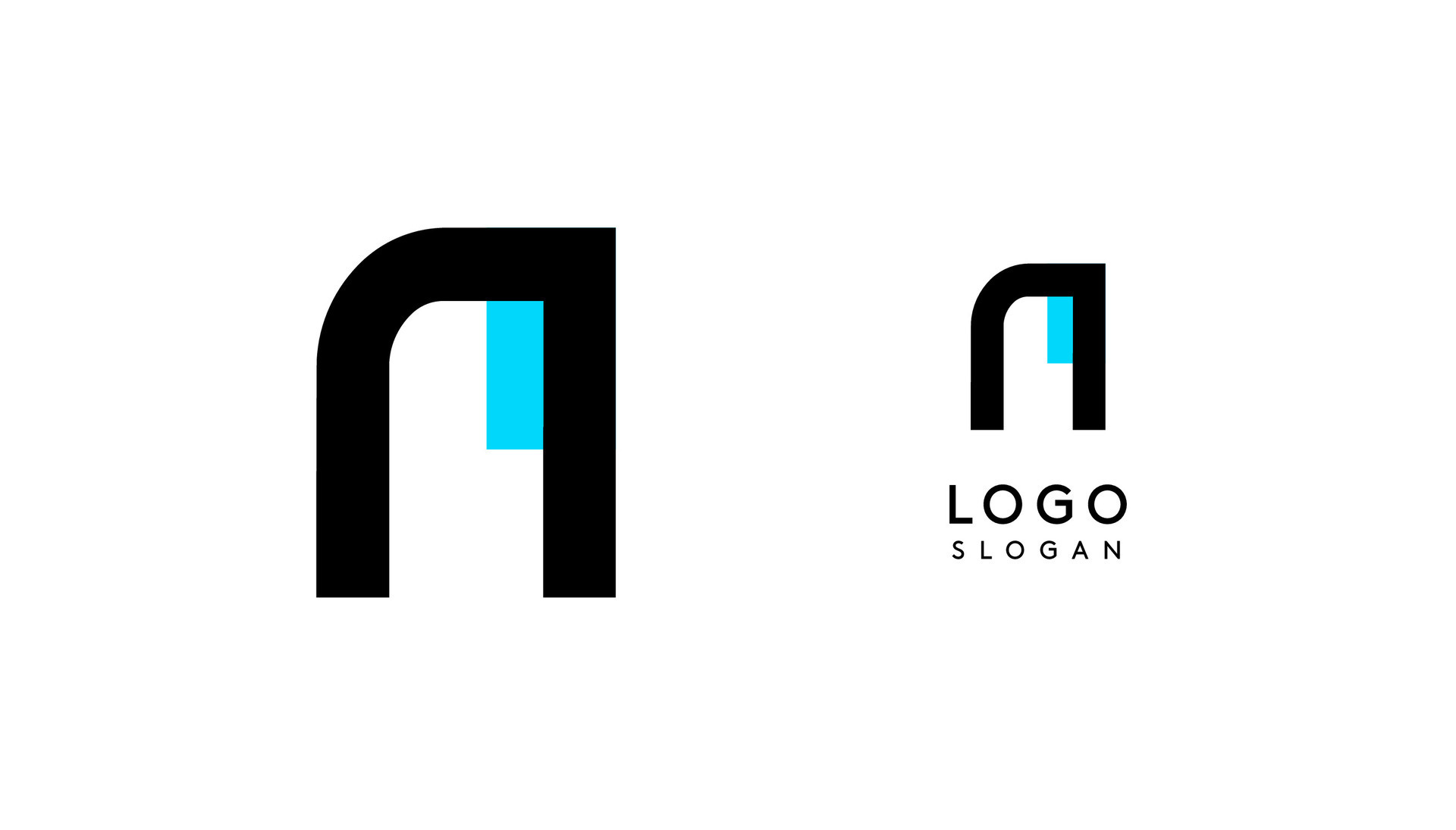 Bauhaus flat unique Letter N,A, color logo for business, tech apps, architectural brands ...