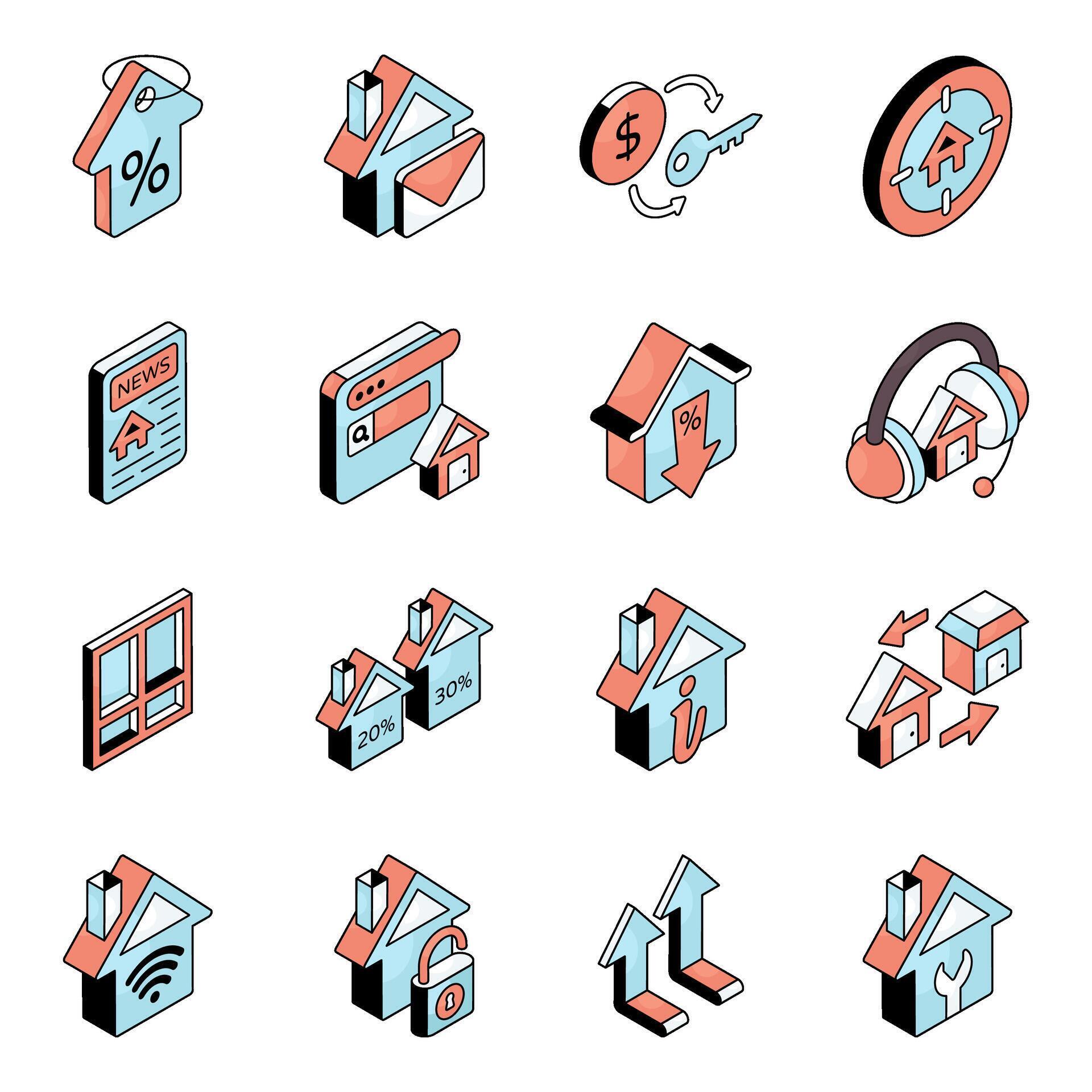 Set of Architecture Flat Icons 48208217 Vector Art at Vecteezy