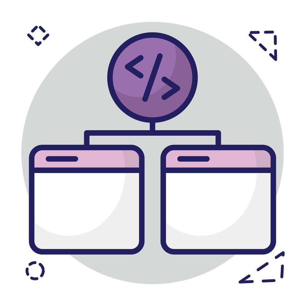 A flat design icon of web coding 48208398 Vector Art at Vecteezy
