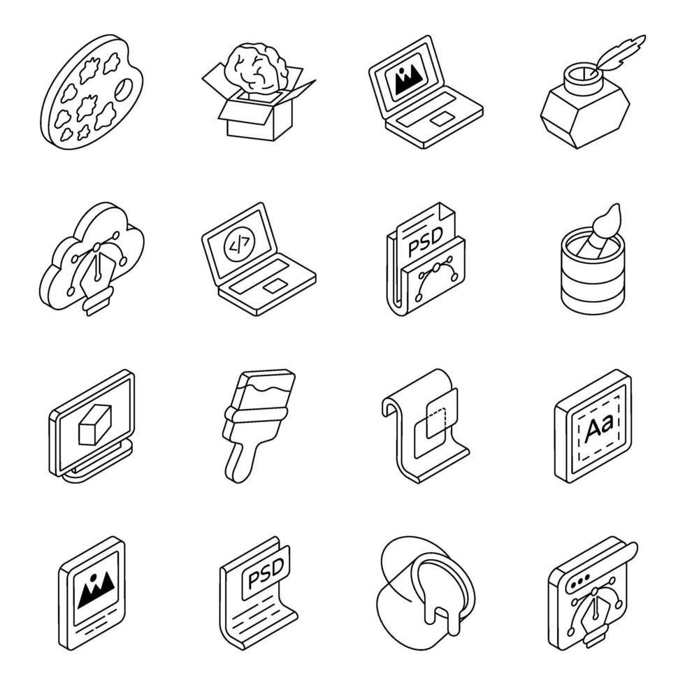 Set of Designing Linear Icons 48208583 Vector Art at Vecteezy