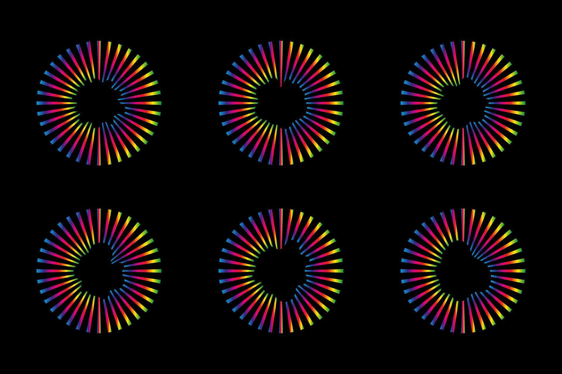 Sound waves equalizer spectrum set, Radio frequency Circle audio waves ...