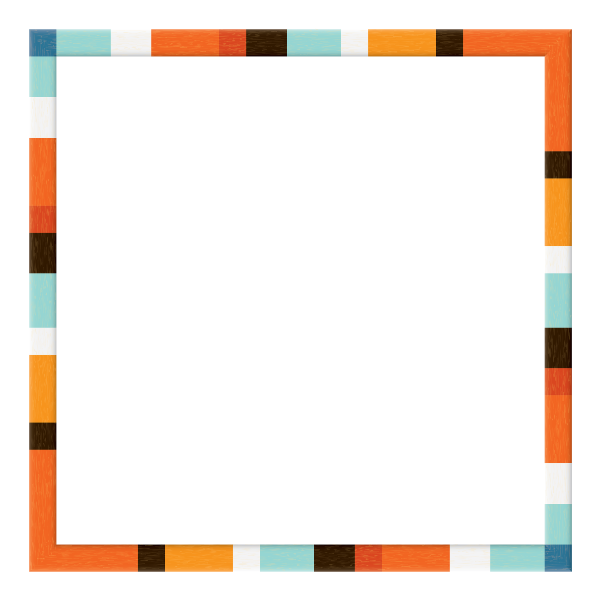 Abstract 3d Colorful Strips Retro Style Rough Texture Square Frame
