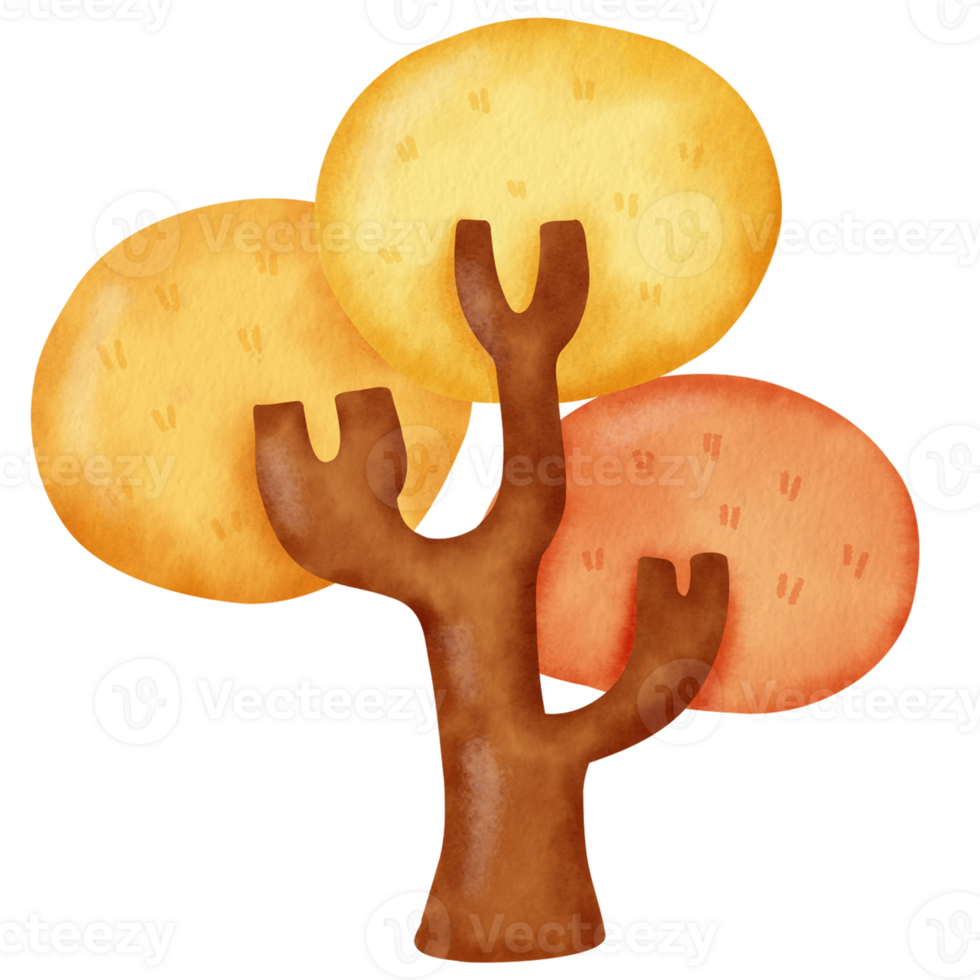 Watercolor Autumn tree clipart. 48233412 PNG Watercolor Autumn tree clipart. 48233412 PNG