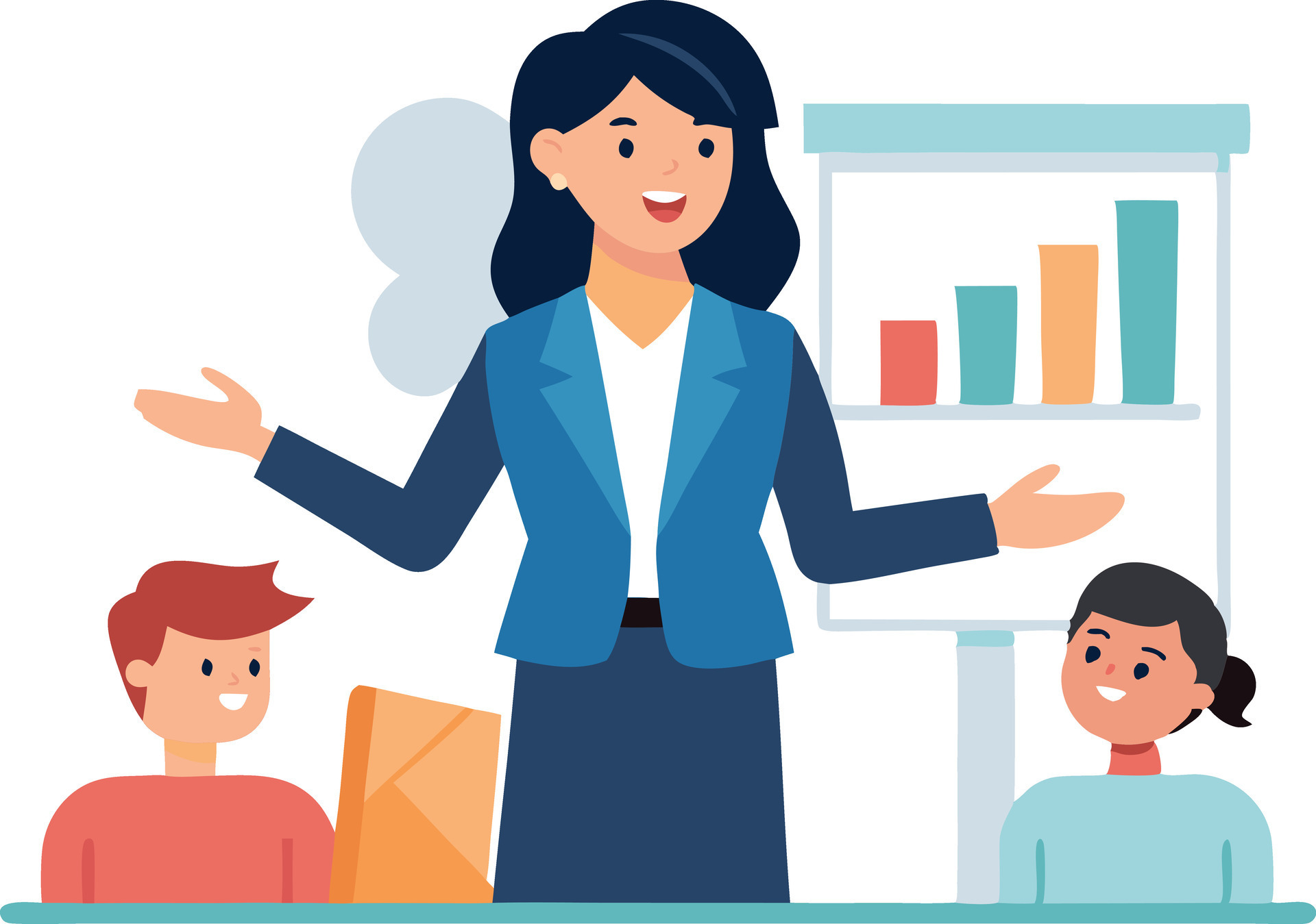 Teacher explaining a concept to students in a classroom 48233468 Vector Art at Vecteezy