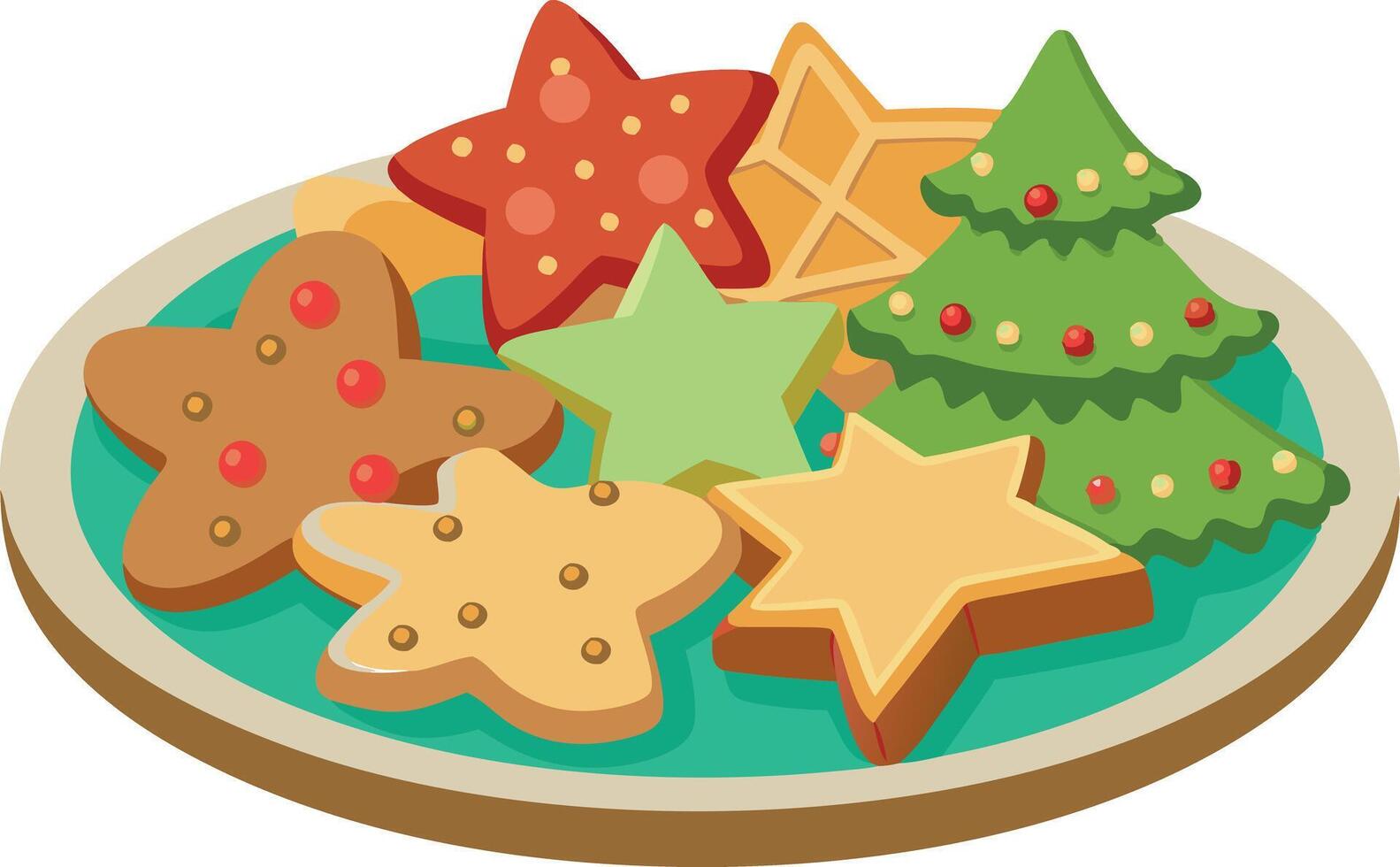 Assorted Christmas Cookies On Platter 48233633 Vector Art At Vecteezy