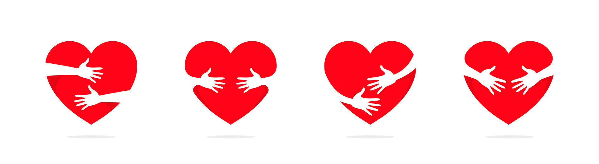 Hug icons. Hug symbols. Heart icon set. Heart hugging icons. Hug icons. Hug symbols. Heart icon ...