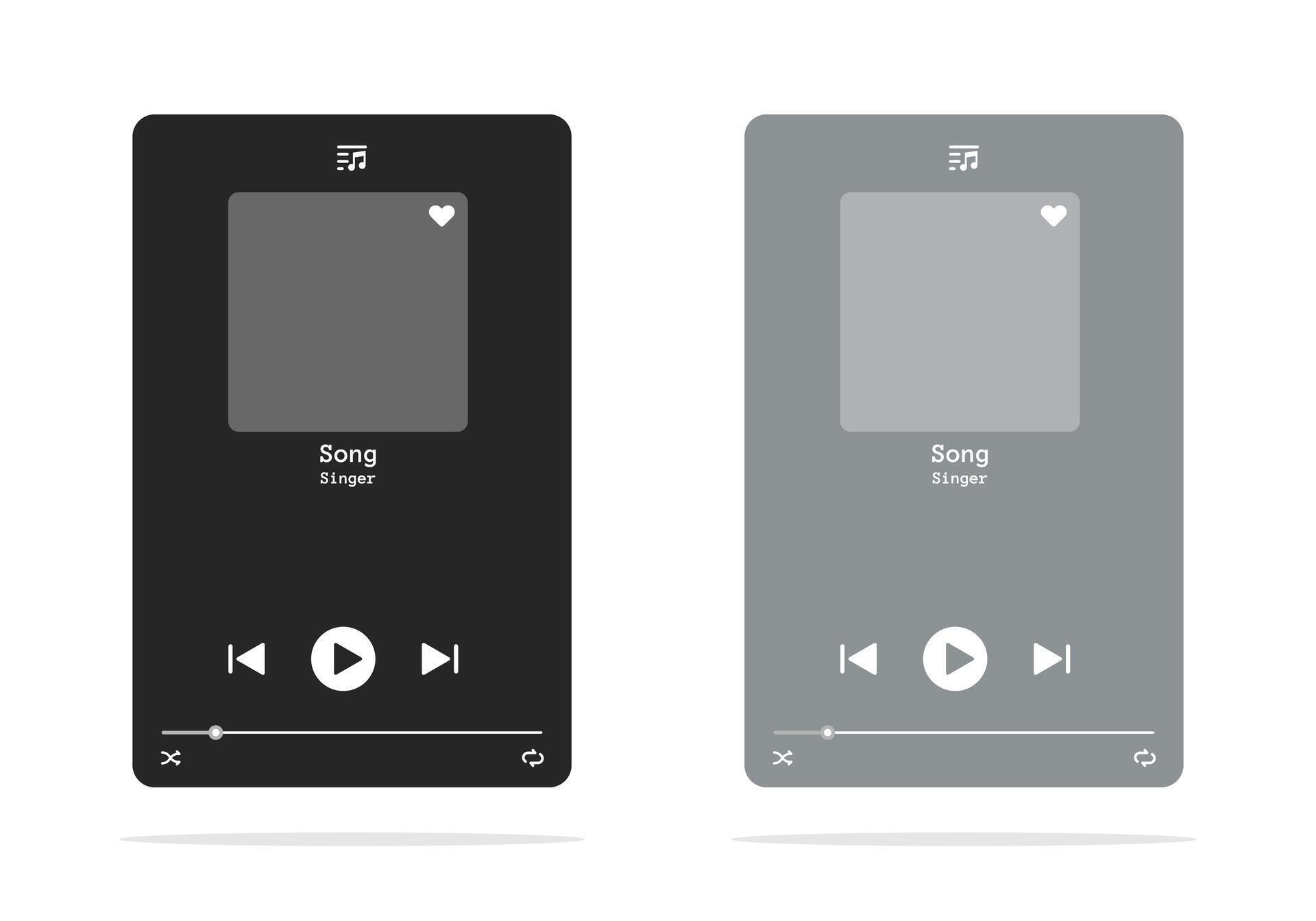 Media player interface. Media player buttons. 48238261 Vector Art at ...