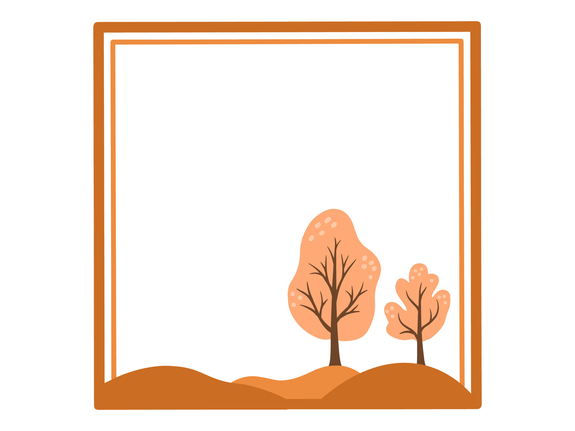 Brown Autumn Tree Frame Background 48256376 Vector Art at Vecteezy