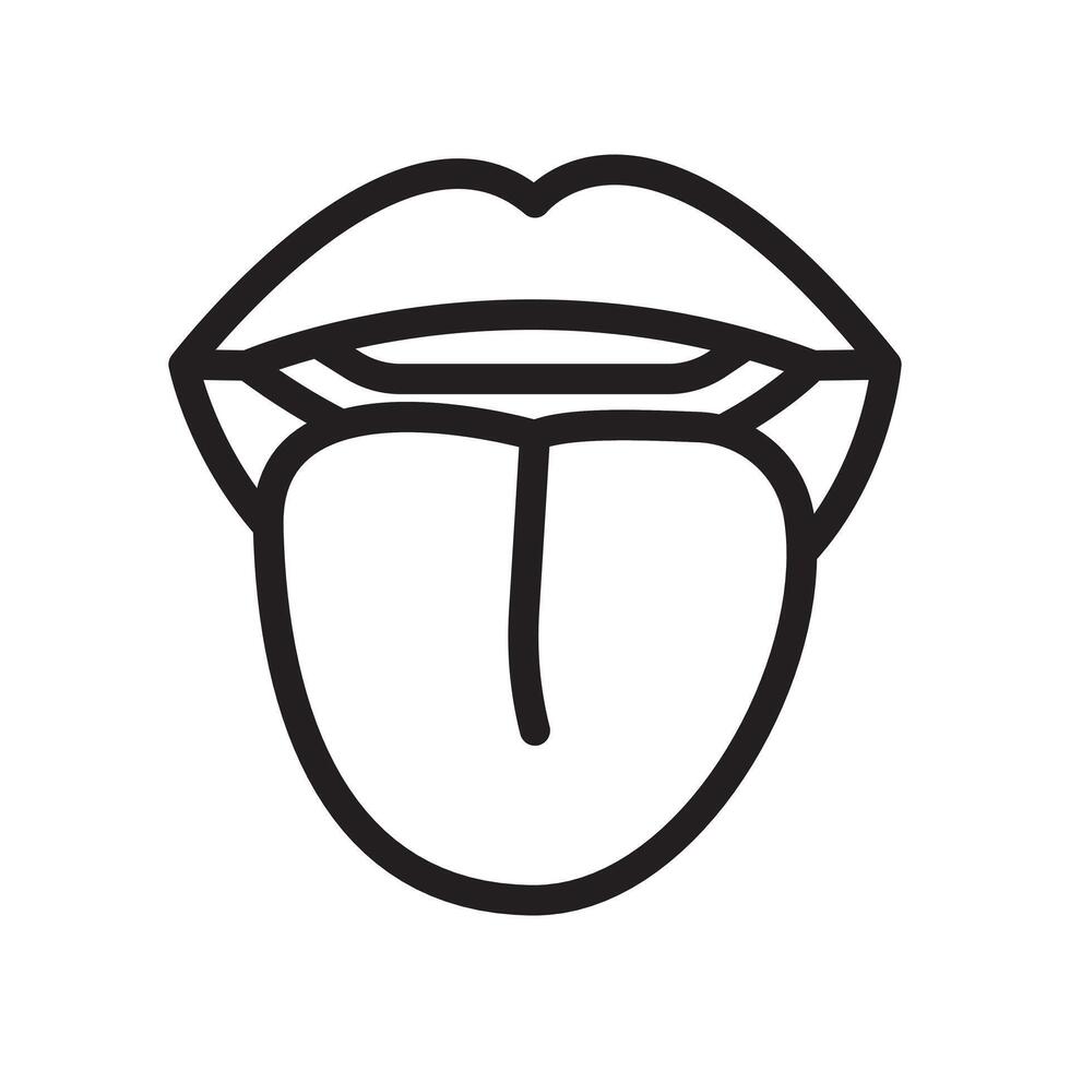Mouth sticking tongue out icon Black line art logo 48256518 Vector Art at Vecteezy