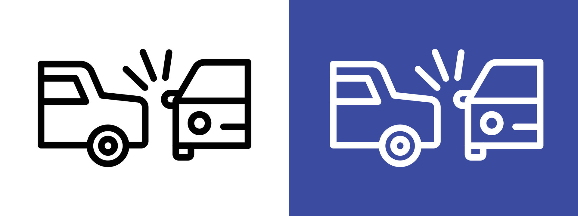 Car Side Crash Icon Logo Sign Set Outline 48257796 Vector Art At Vecteezy