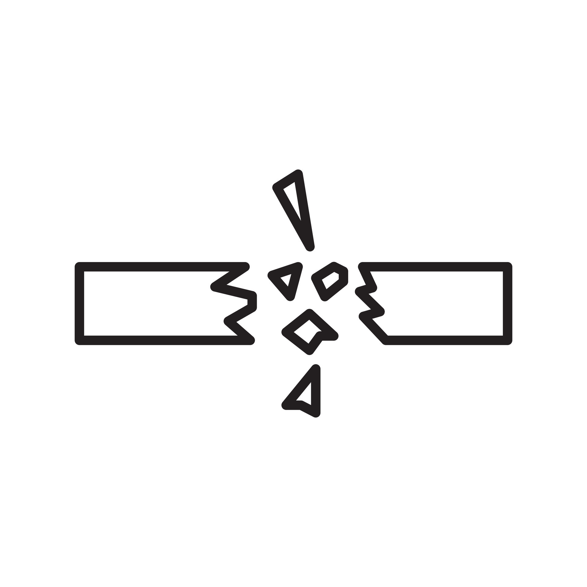 Breaking icon Black line art logo 48257828 Vector Art at Vecteezy