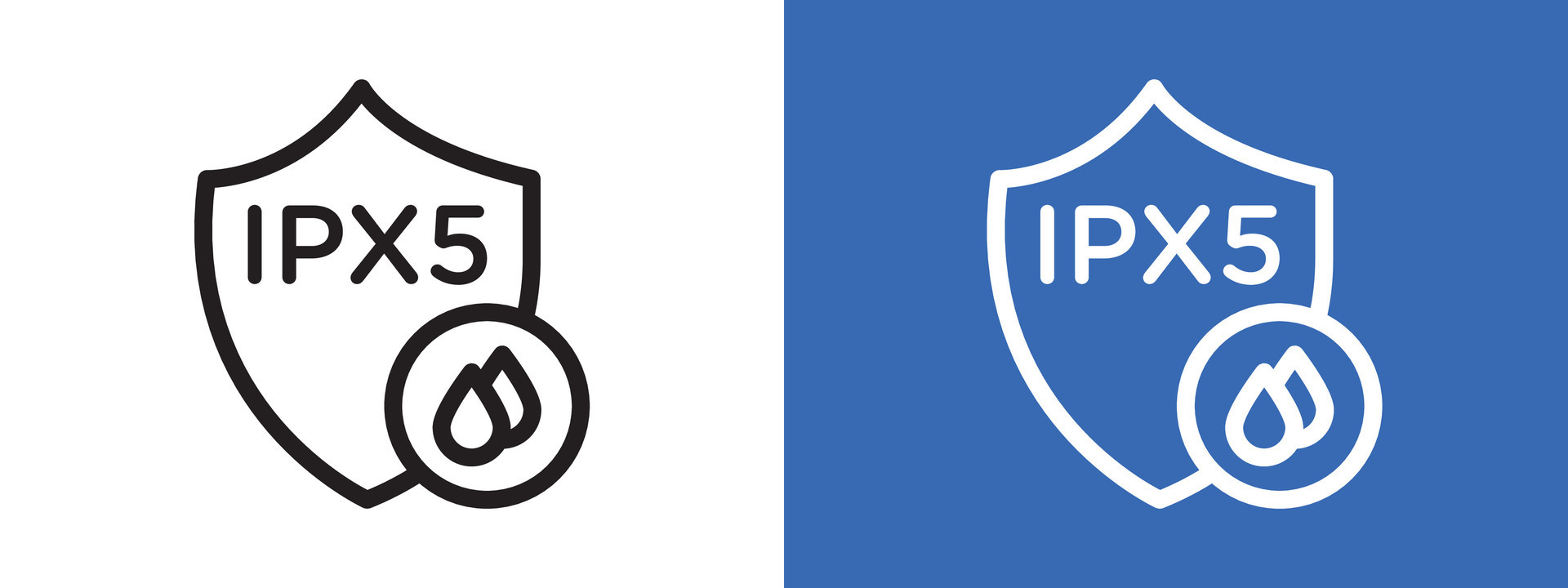 Ipx5 waterproof logo sign set outline 48258623 Vector Art at Vecteezy