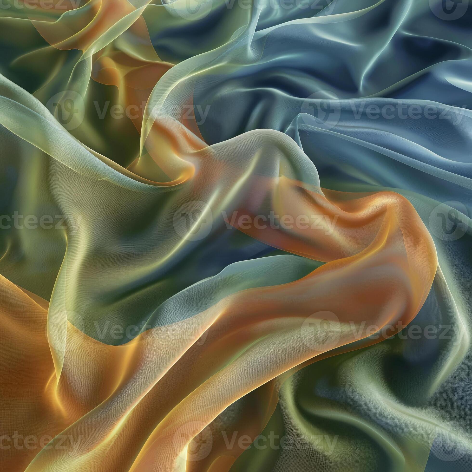 Flowing waves of fabric, gently undulating and rippling, with a soft, silk-like texture ...