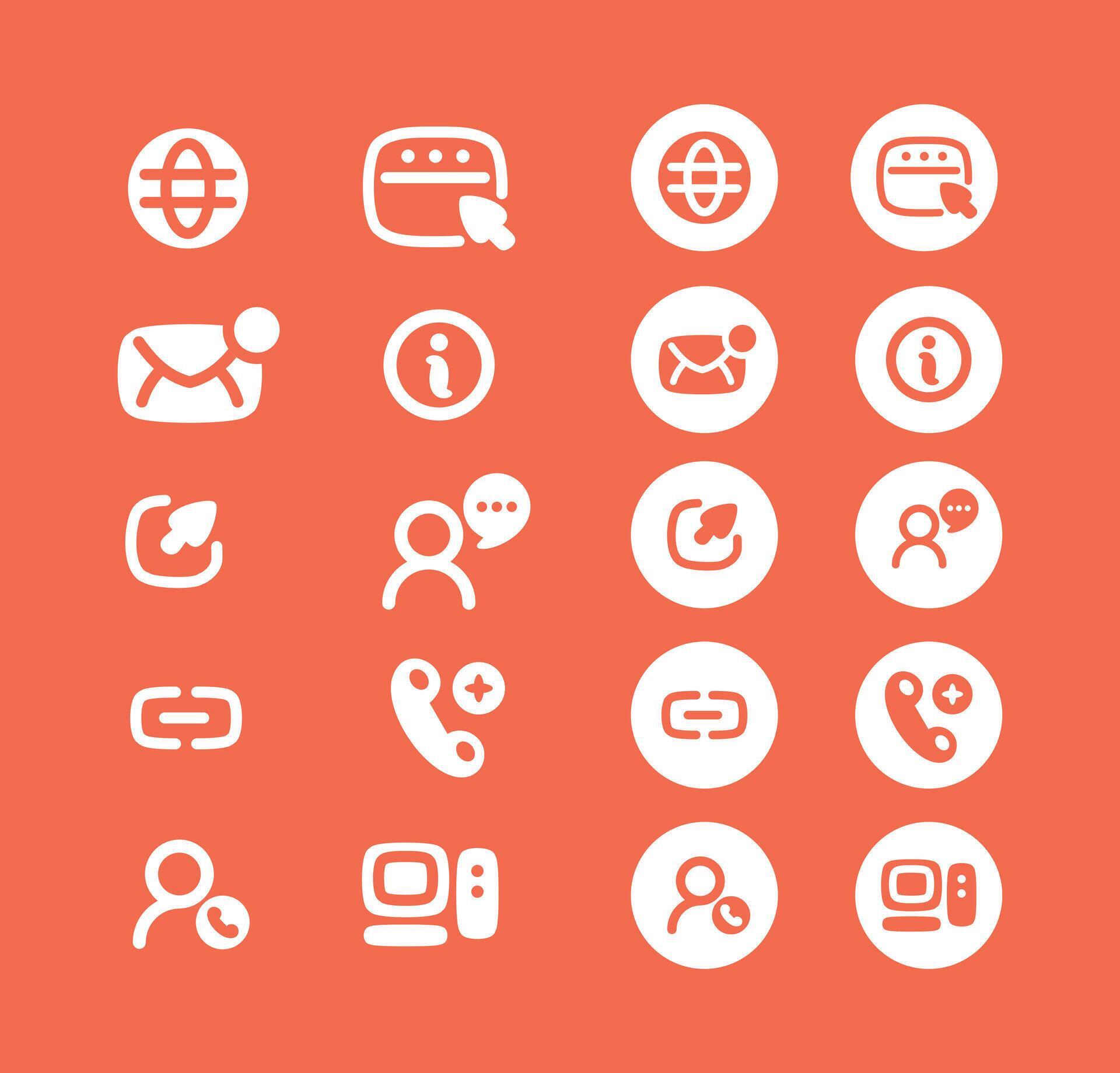 Collection of Contact Icons. Perfect for Communication and Networking ...