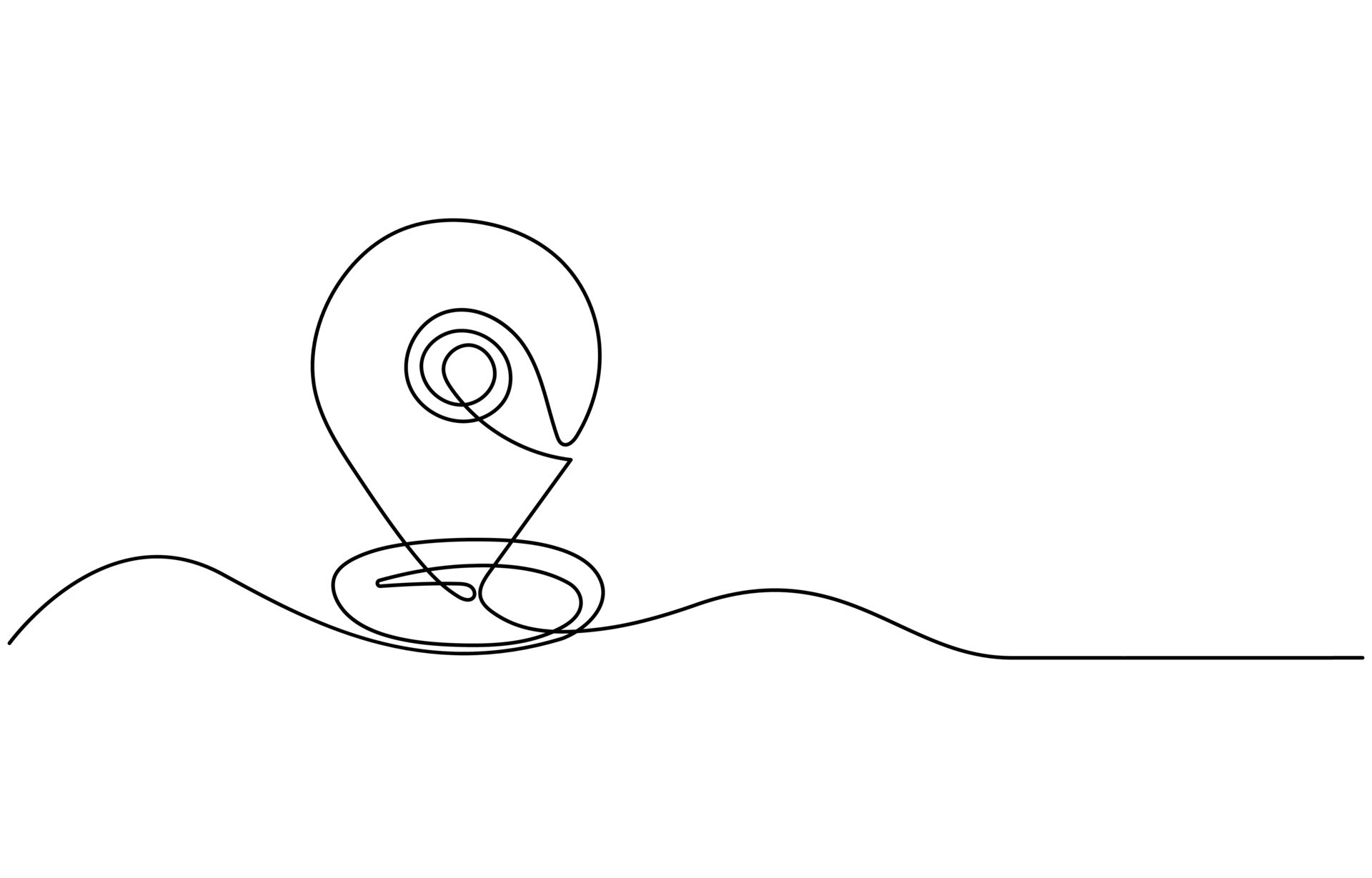 Continuous One Line Drawing Of Path And Location Pointers Simple Pins On Way Between Two Points