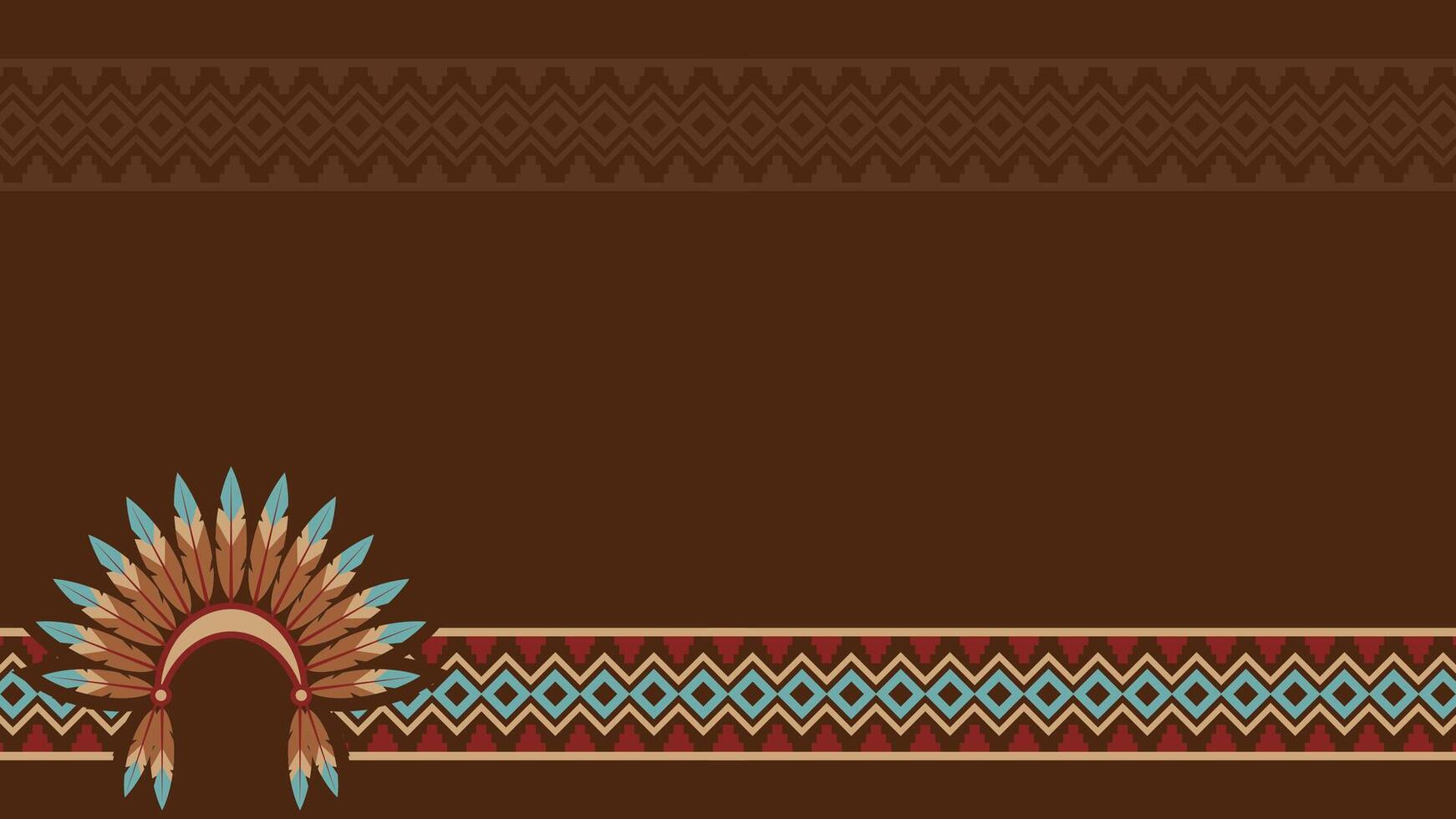 Native American Day Background with copy space area with indian pattern ...