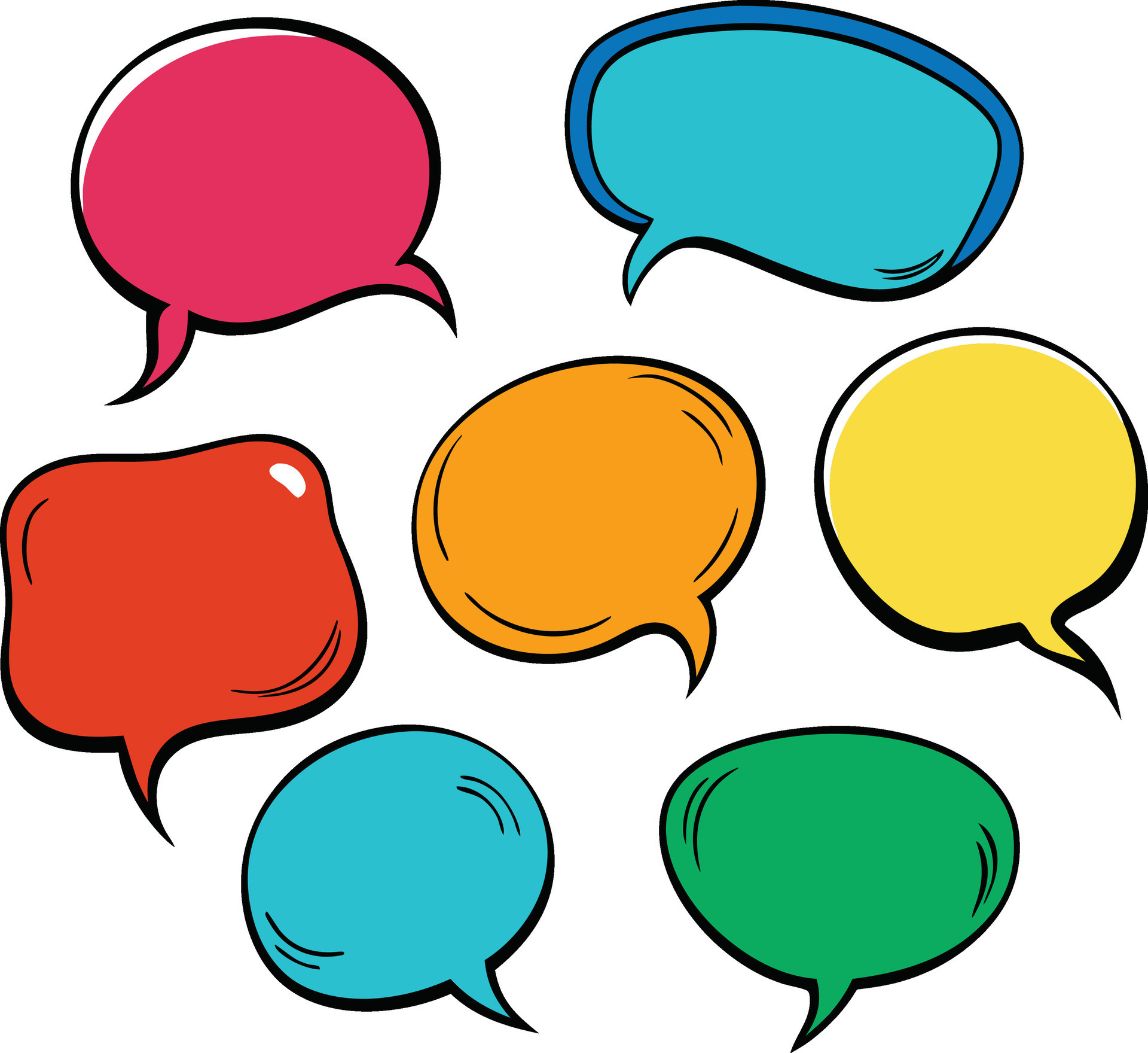 Set of speech bubbles or chat bubbles doodles hand drawn 48269159 ...