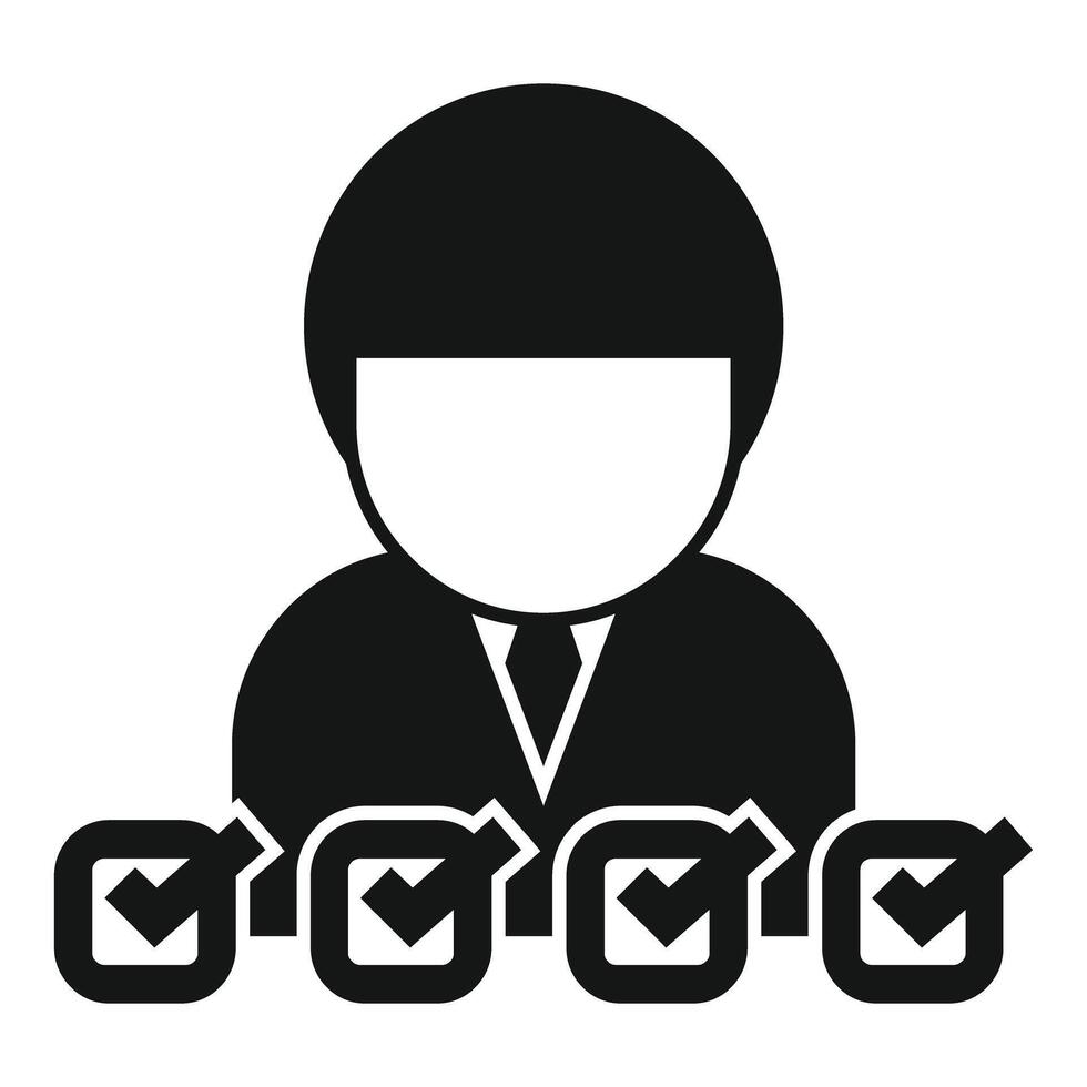 Businessman completing multiple tasks with check marks icon 48287484 ...