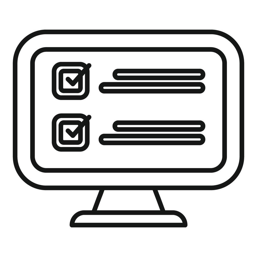 Online survey showing checkboxes on monitor screen 48287605 Vector Art at Vecteezy